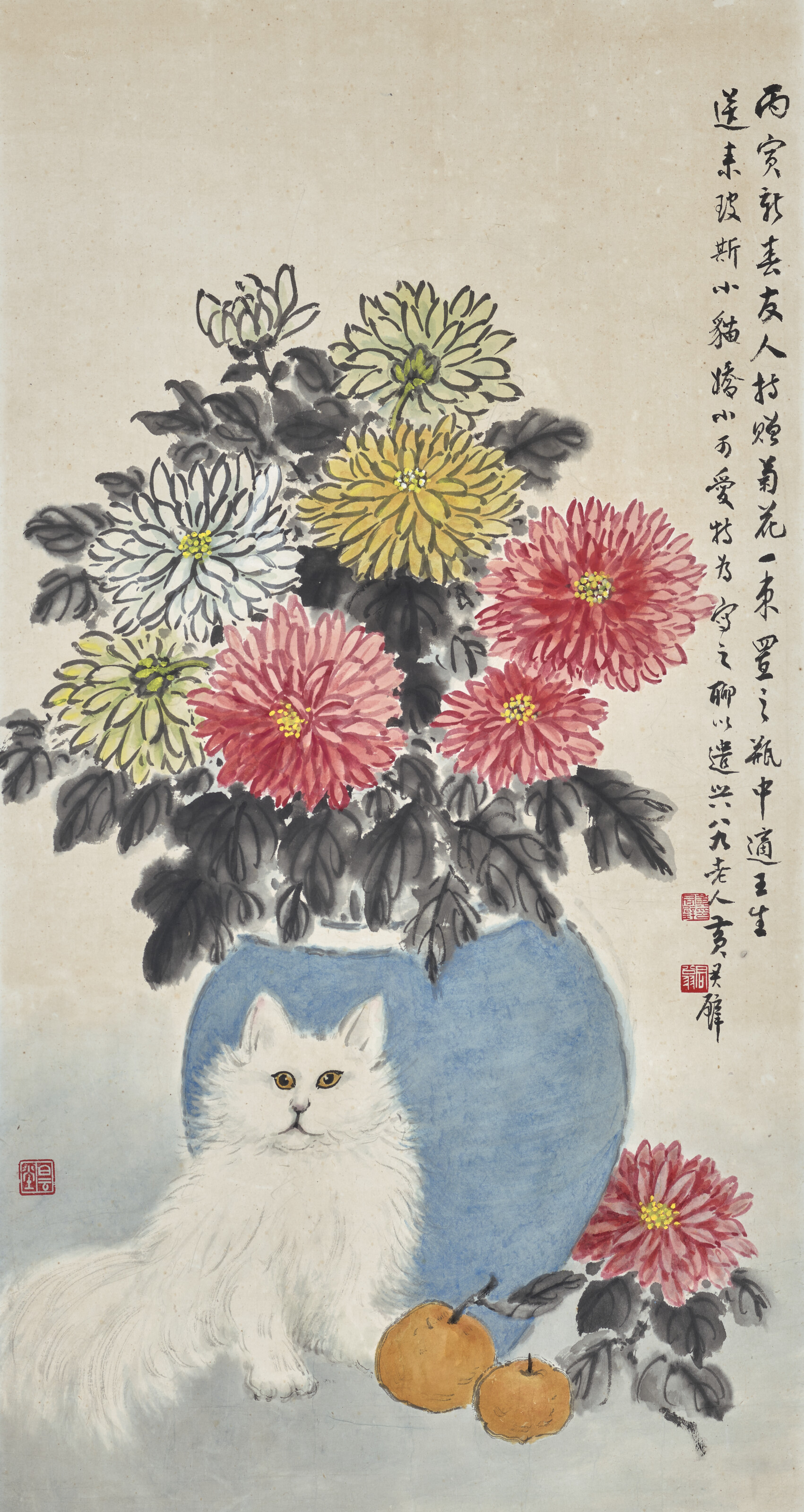 HUANG JUNBI (1898-1991), Cat and Chrysanthemum | Christie’s