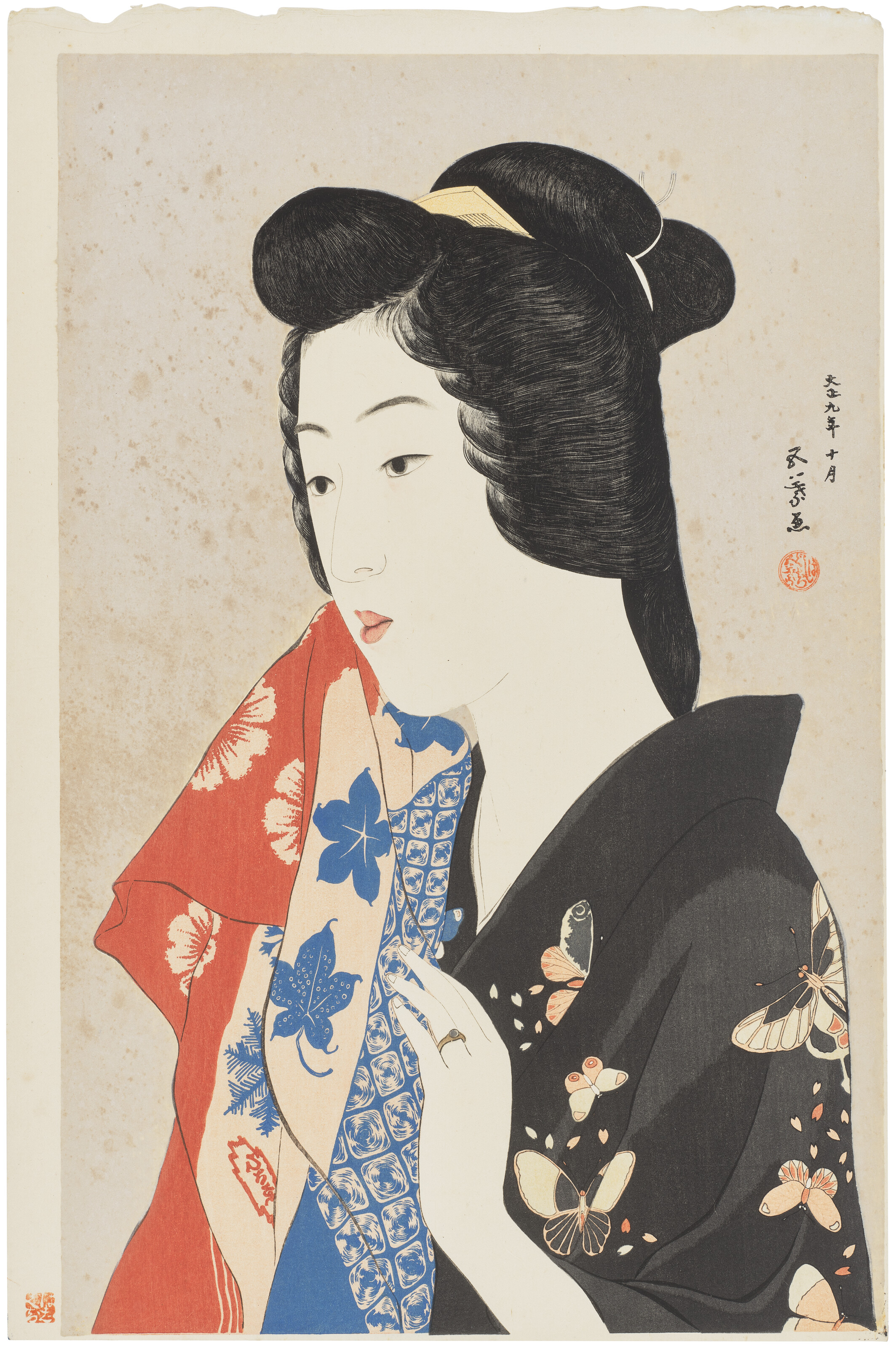 HASHIGUCHI GOYO (1880-1921), Woman with a Towel | Christie’s