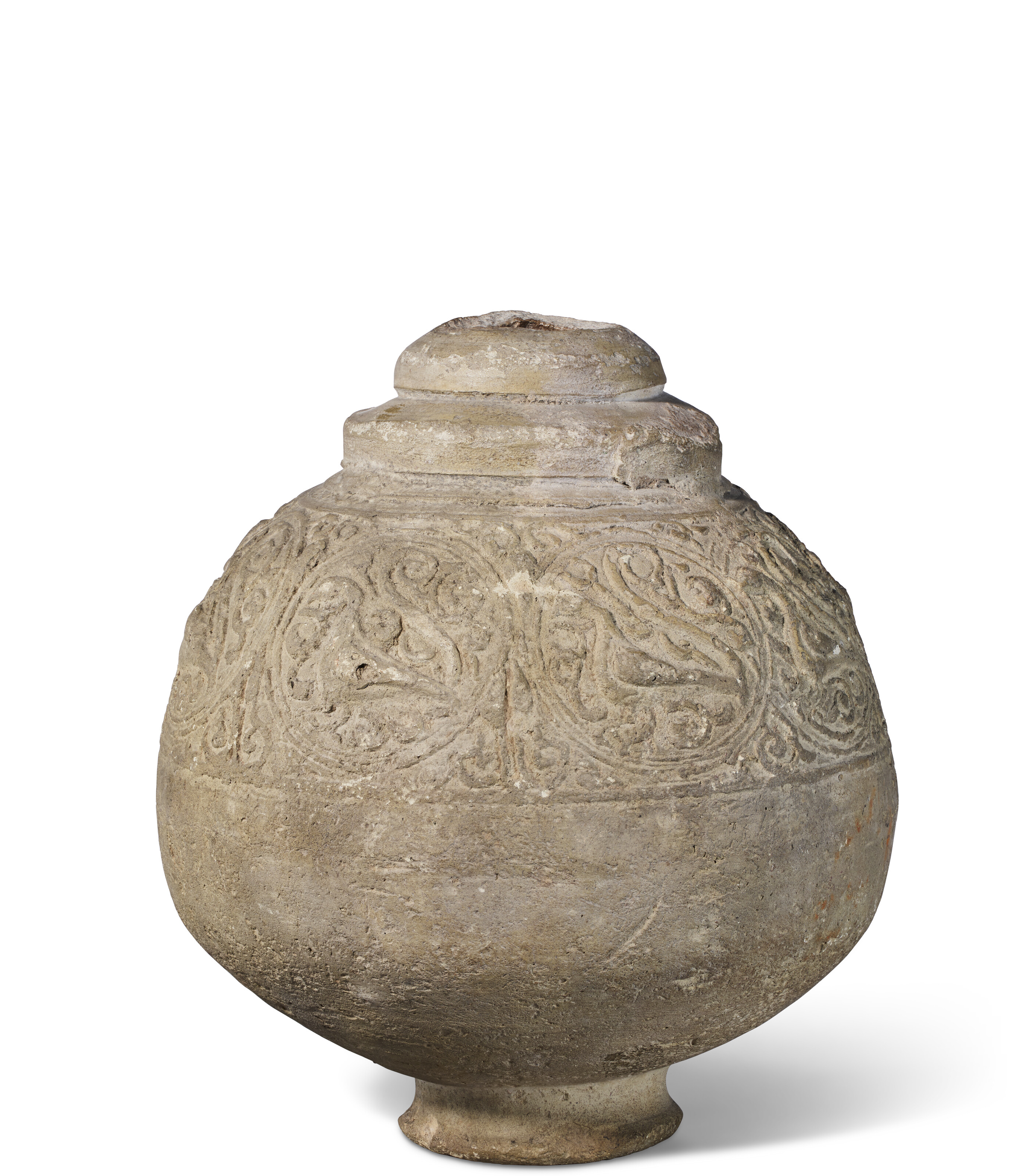 A TERRACOTTA RITUAL POT, ANCIENT REGION OF GANDHARA, 7TH-9TH CENTURY ...