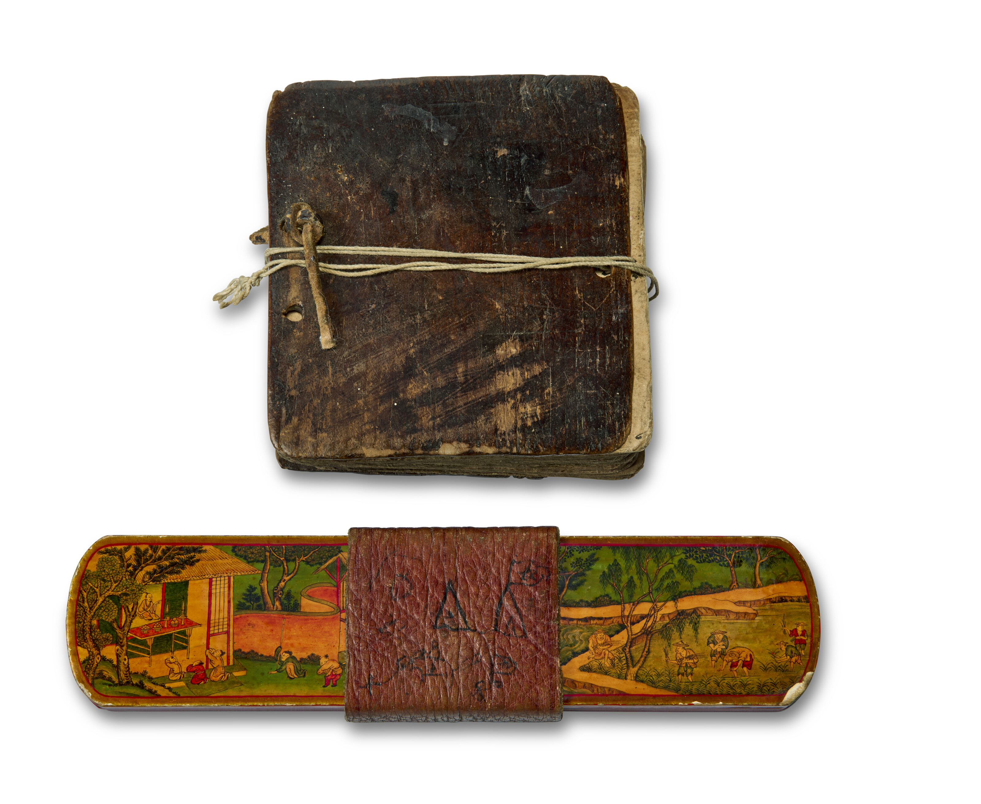 A BOOK OF TSAKLIS AND A LACQUER WRITING SET, TIBET, 18TH-19TH CENTURY ...