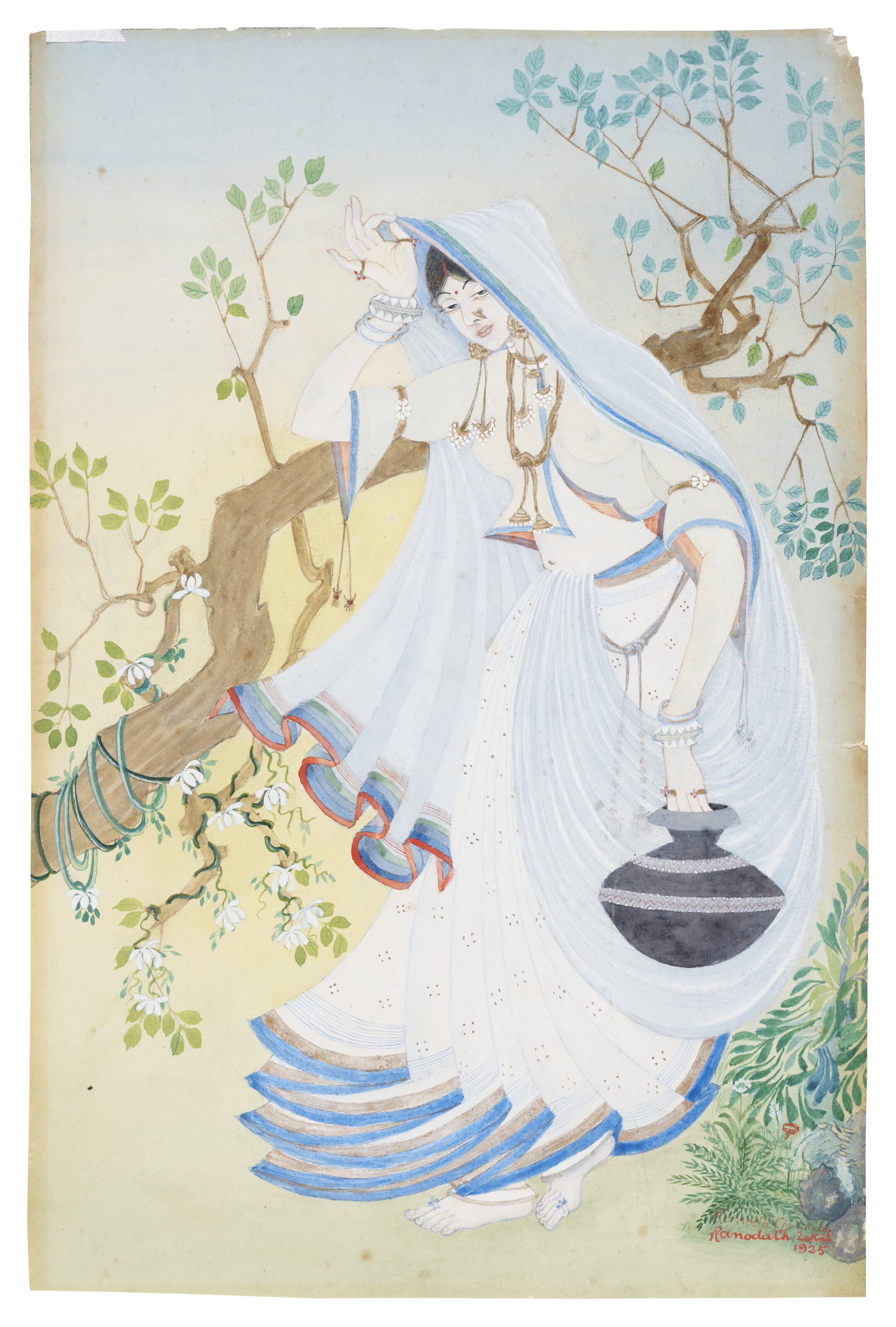 RANADA CHARAN UKIL (1900-1970), AT THE STRAIN OF THE FLUTE | Christie’s