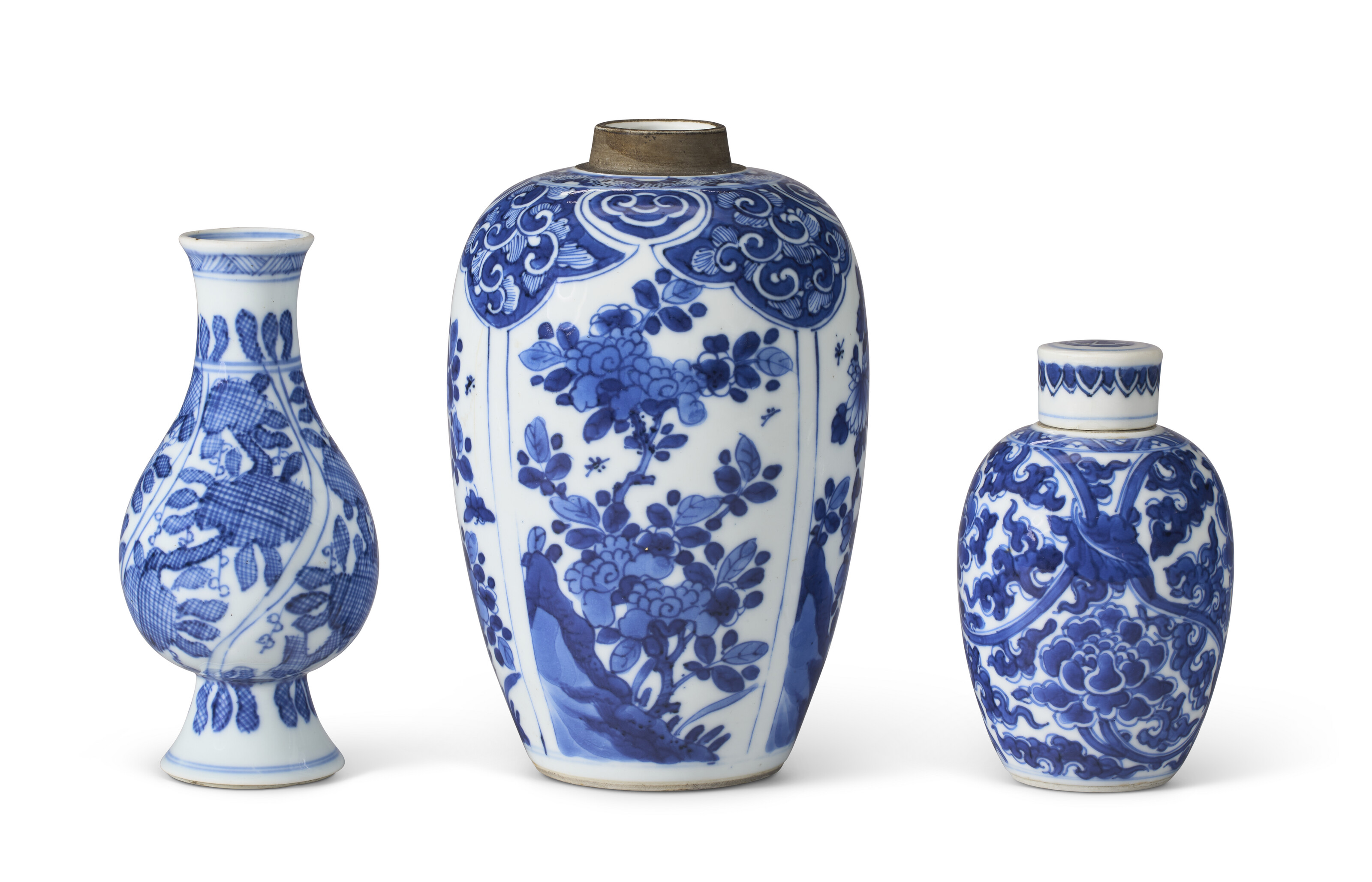 TWO BLUE AND WHITE OVOID JARS, CHINA, KANGXI PERIOD (1662-1722 ...