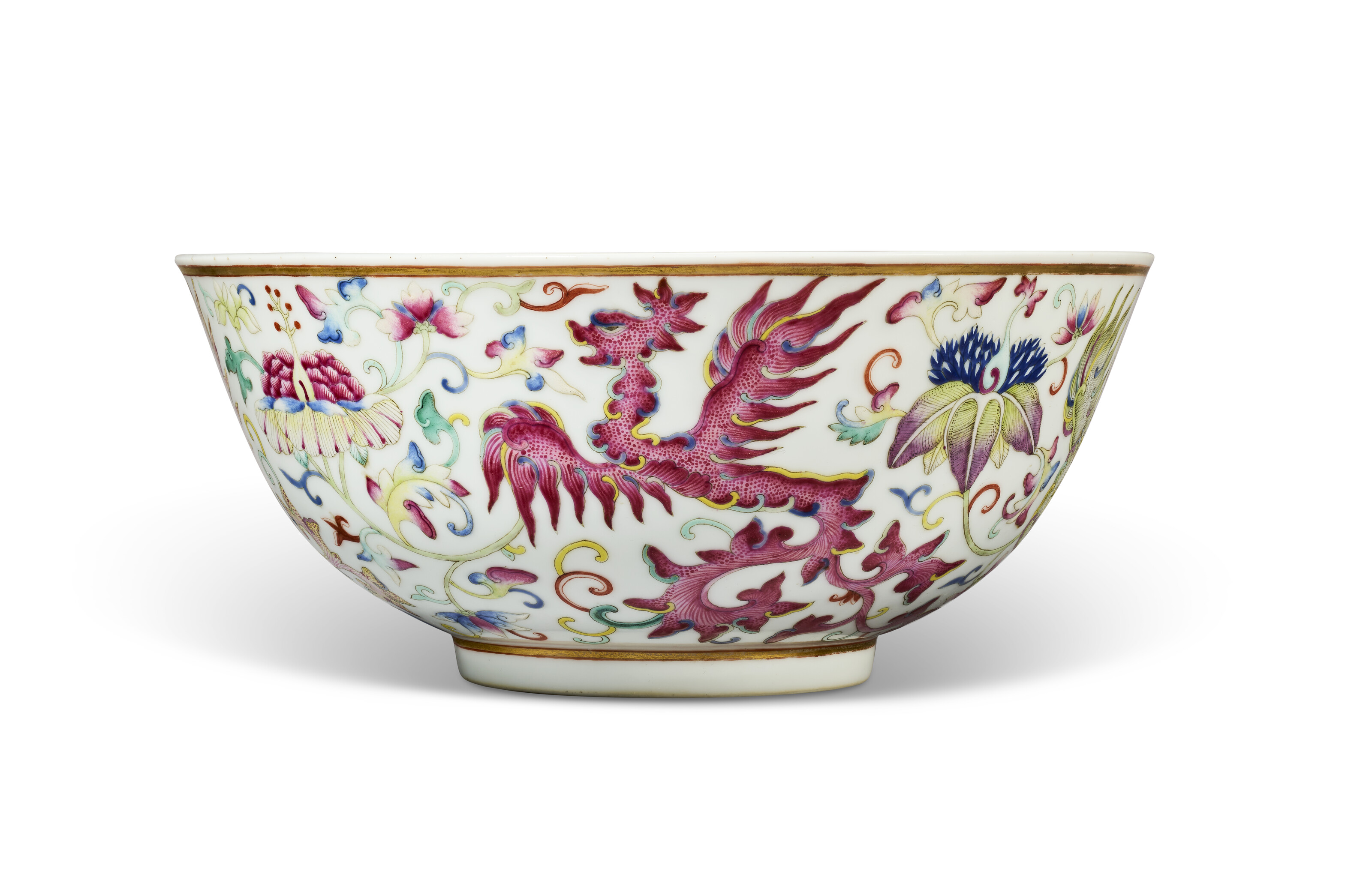 A FAMILLE ROSE 'MYTHICAL CREATURES' BOWL, CHINA, GUANGXU SIX-CHARACTER ...