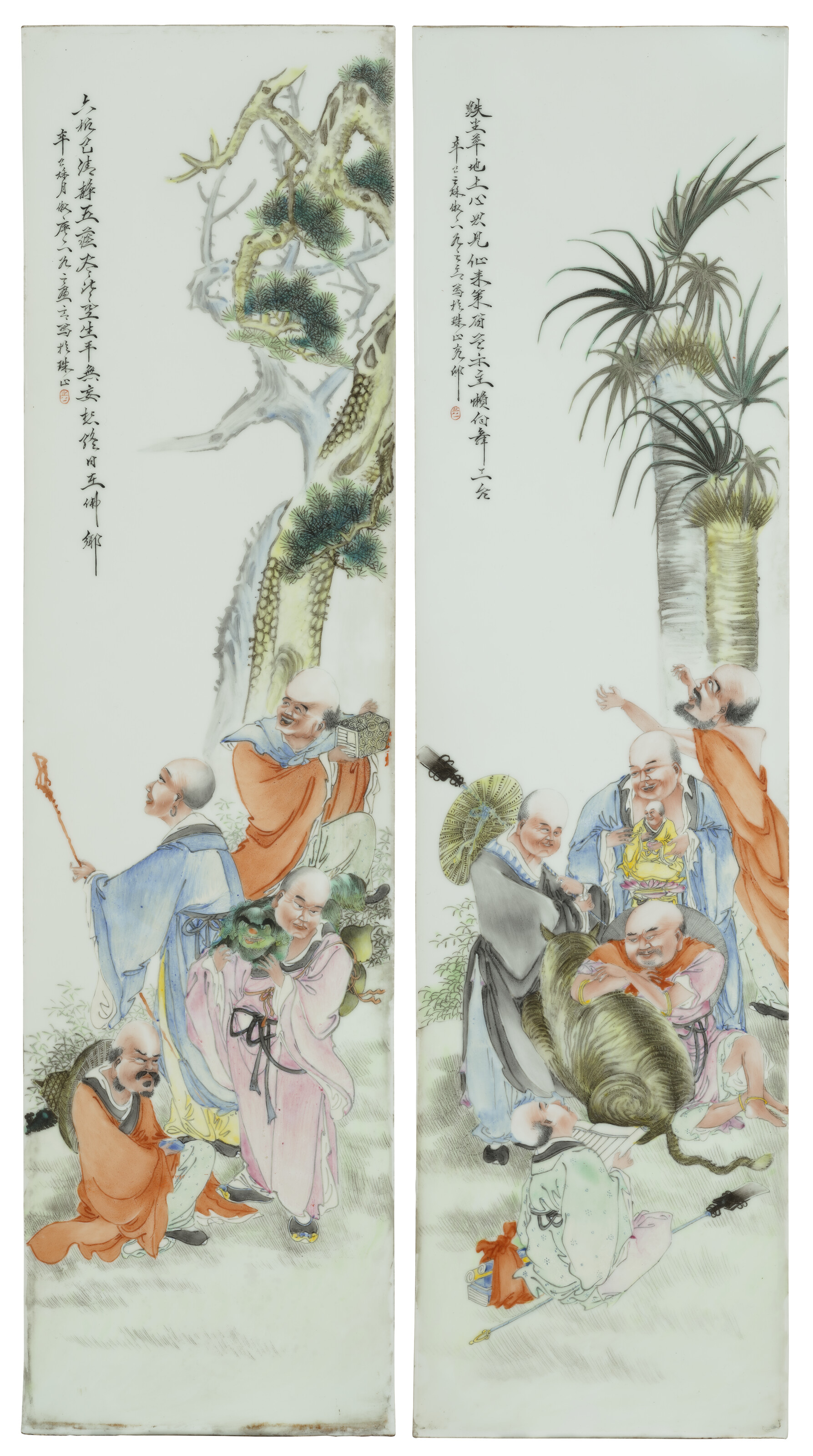 A PAIR OF FAMILLE ROSE PLAQUES, CHINA, REPUBLIC PERIOD | Christie’s