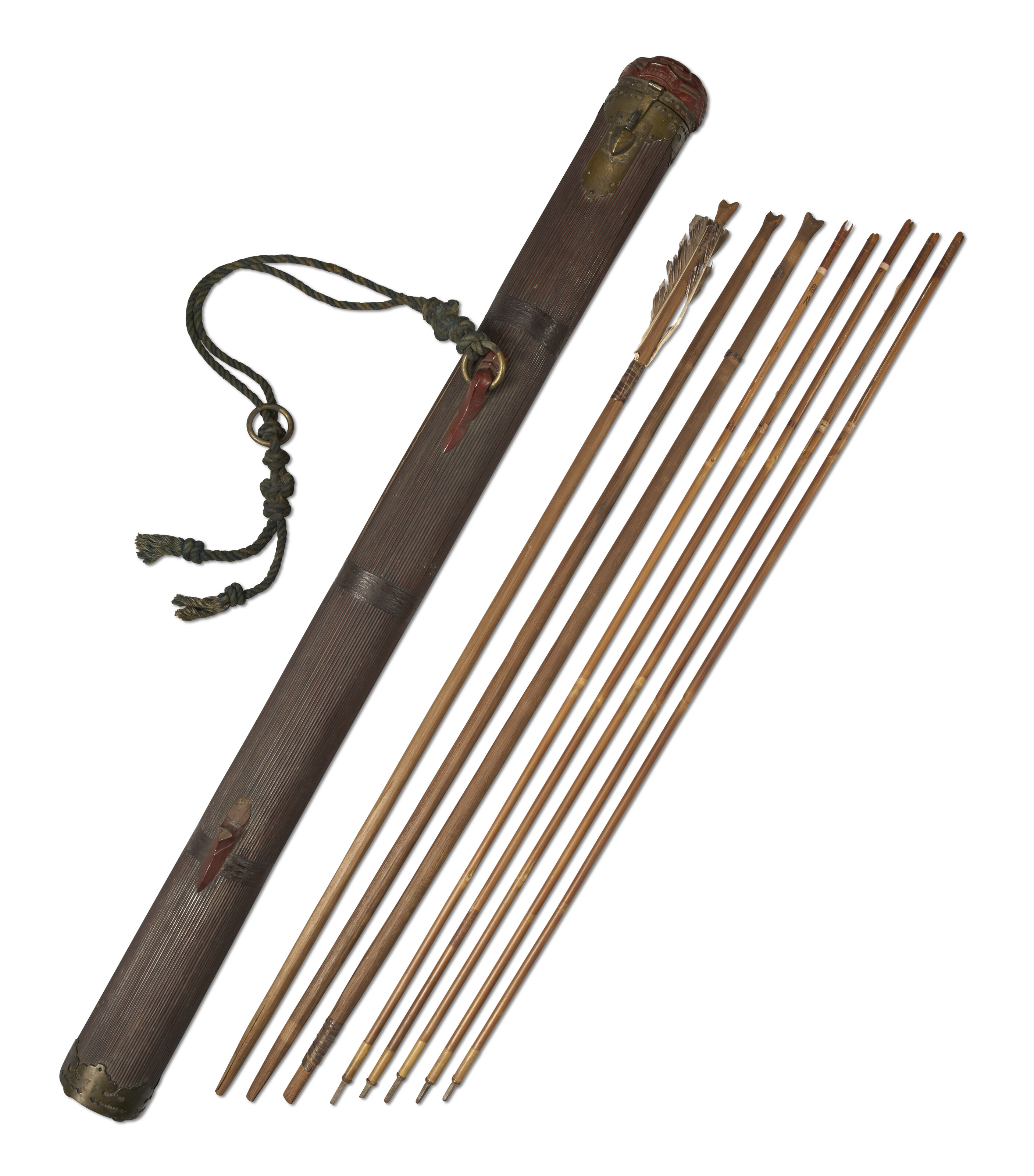A CARVED BAMBOO QUIVER AND ARROWS, KOREA, JOSEON DYNASTY (19TH CENTURY ...
