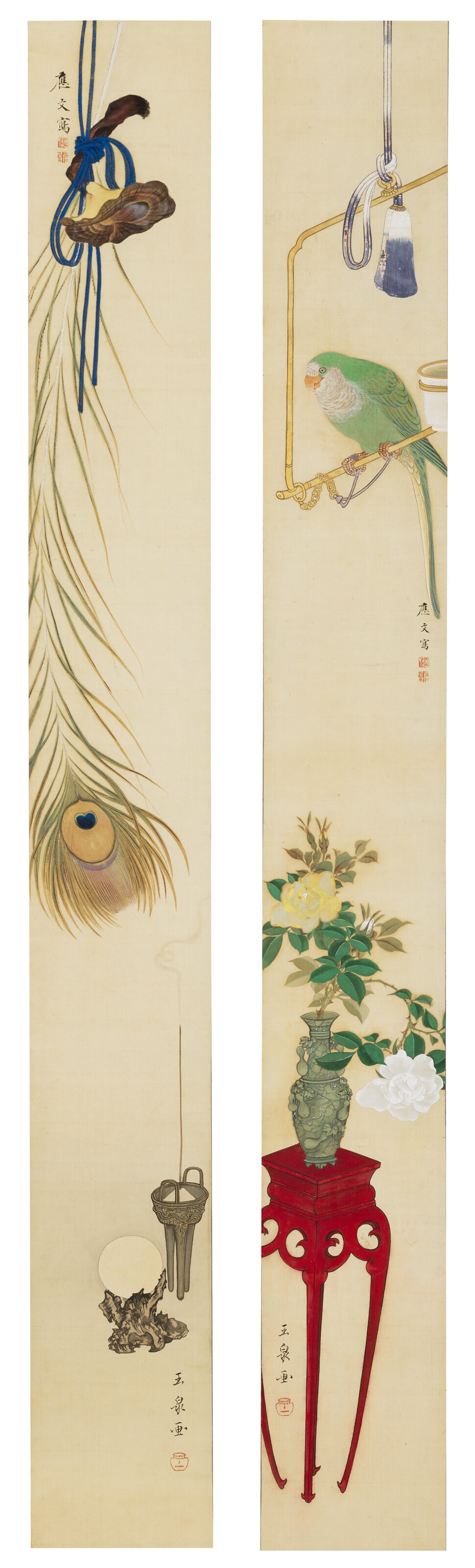 KUNII OBUN (1833-1887) AND MOCHIZUKI GYOKUSEN (1834-1913), Leishi ...