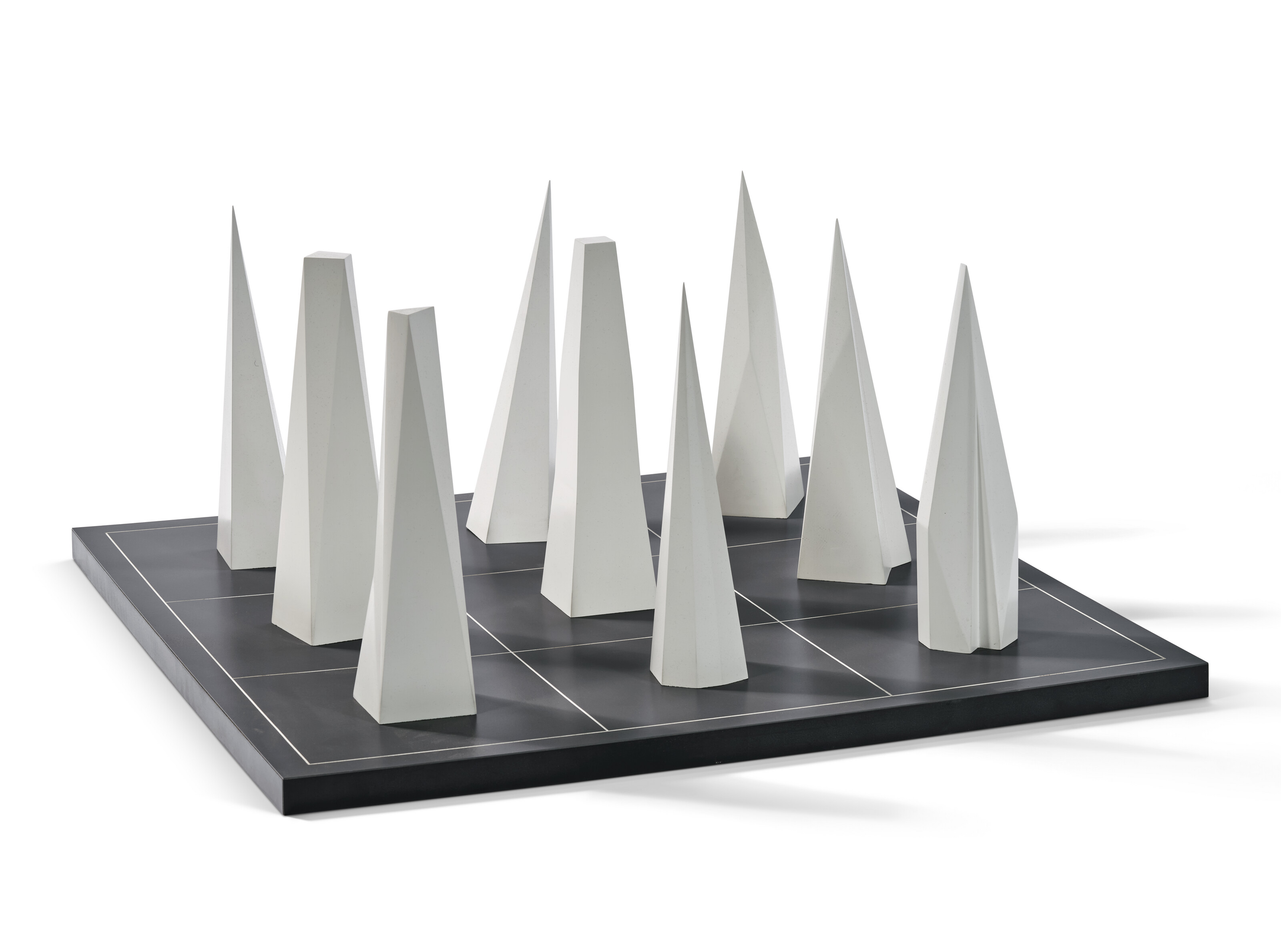 SOL LEWITT (1928-2007), Nine Pyramids on a Nine Part Grid | Christie’s