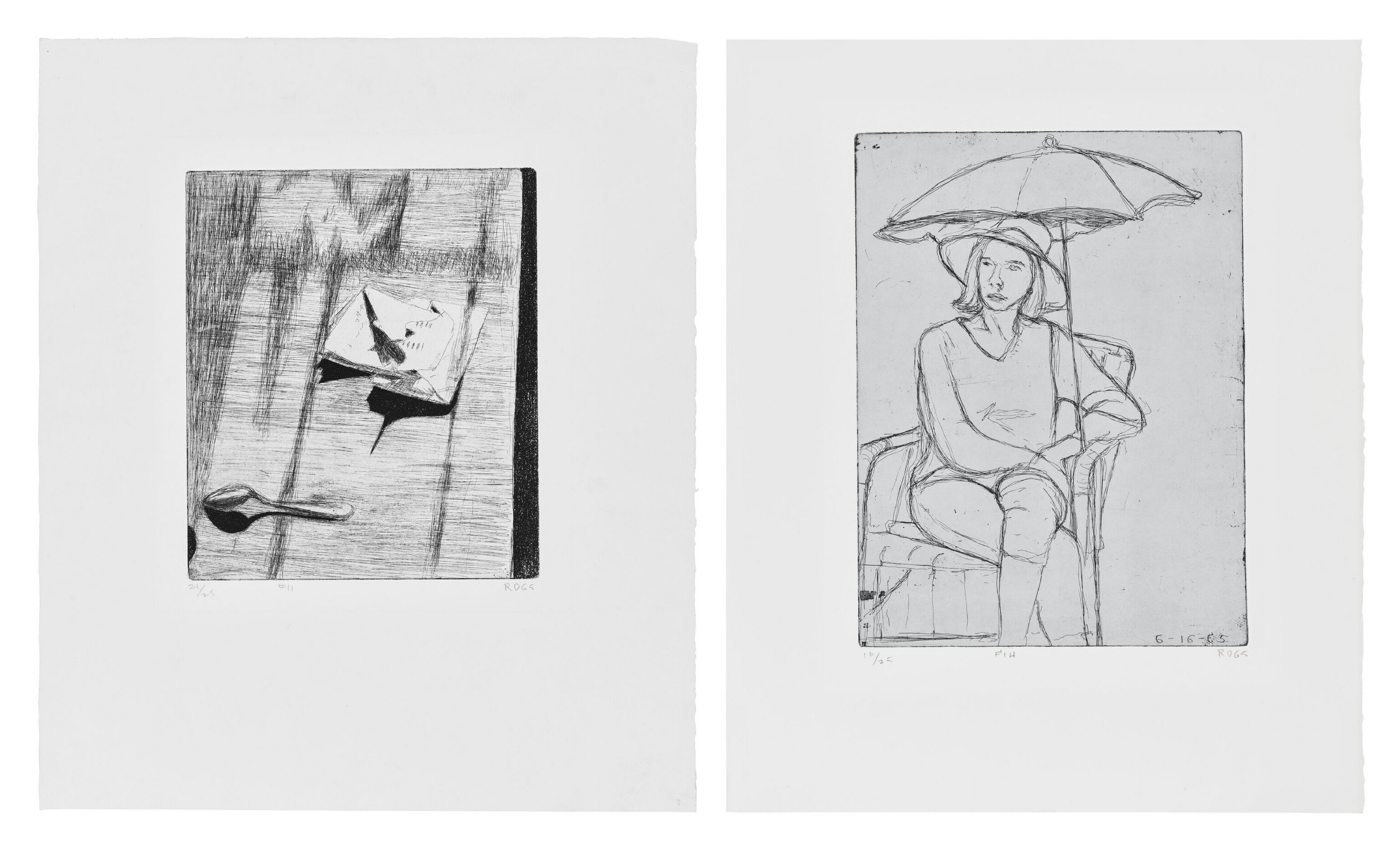 RICHARD DIEBENKORN (1922-1993), 41 Etchings Drypoints: two prints ...