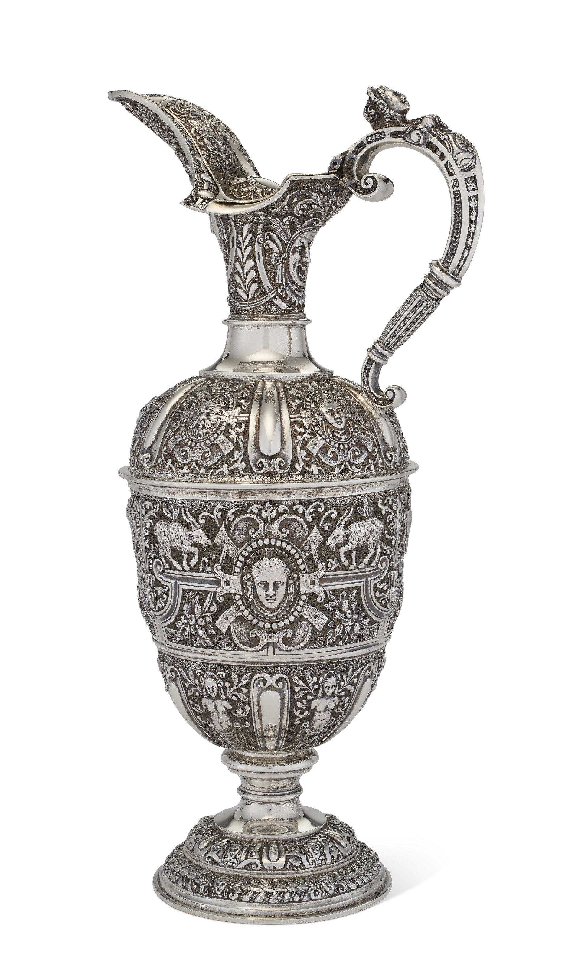 A VICTORIAN SILVER EWER, MARK OF DANIEL & CHARLES HOULE, LONDON, 1877 ...