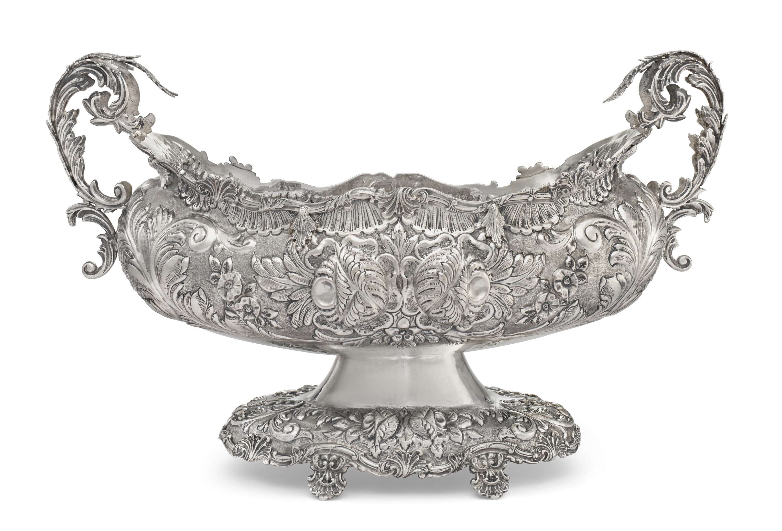 A TURKISH SILVER CENTERPIECE BOWL, MARK OF HARUN KARA, ISTANBUL, 20TH ...