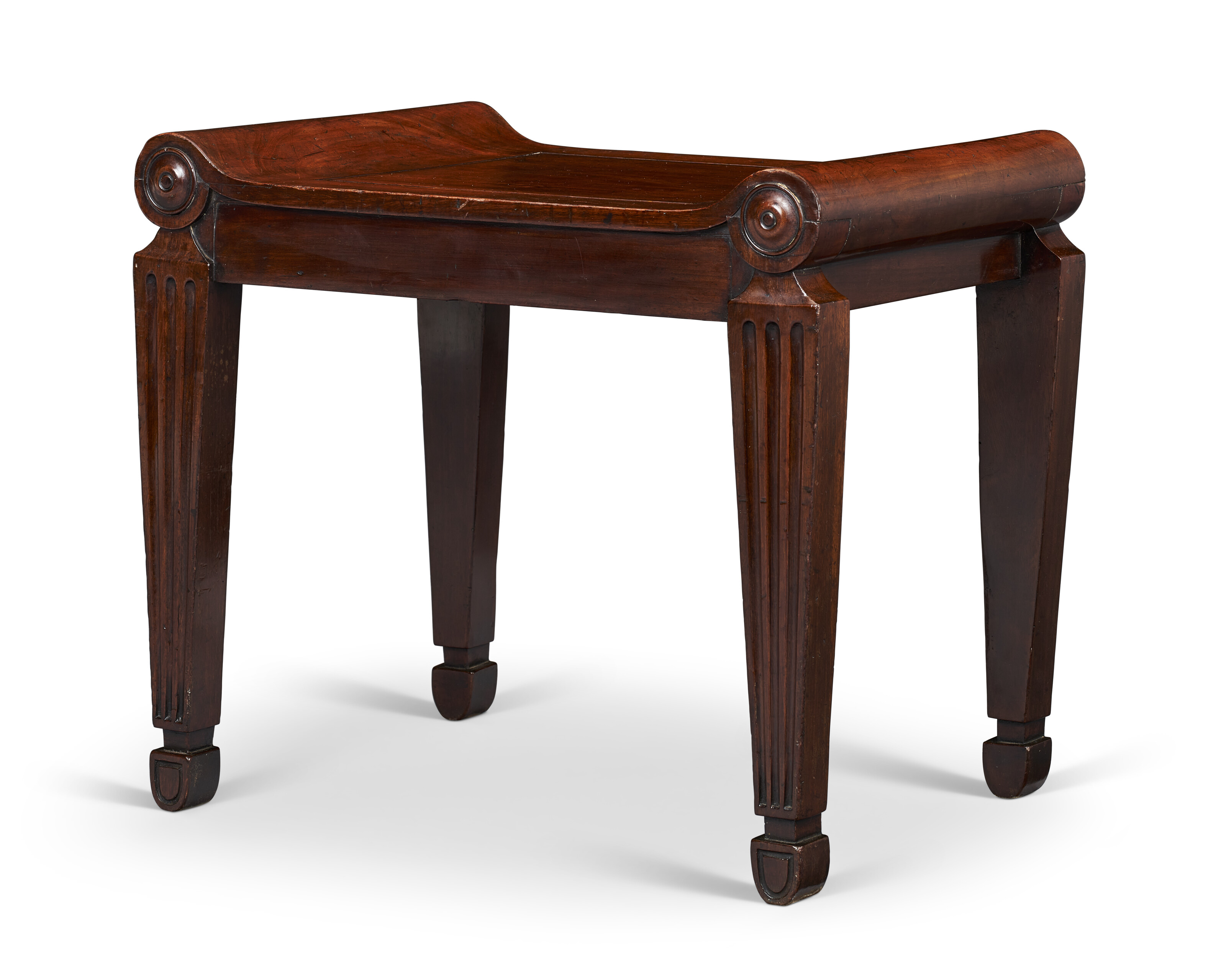 A REGENCY MAHOGANY HALL STOOL, IN THE MANNER OF MARSH AND TATHAM, CIRCA ...