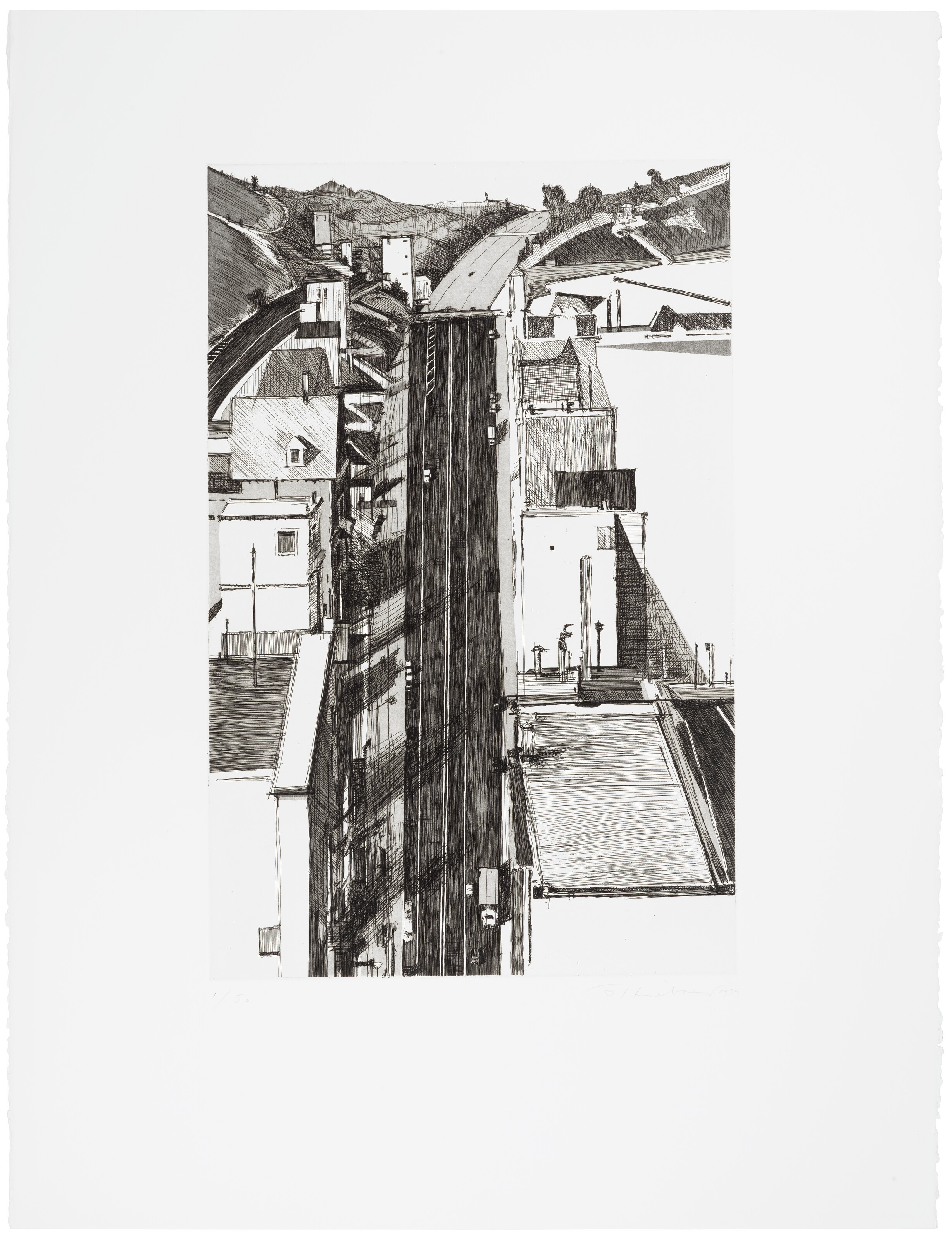 WAYNE THIEBAUD (1920 - 2021), Downgrade, from Recent Etchings I ...