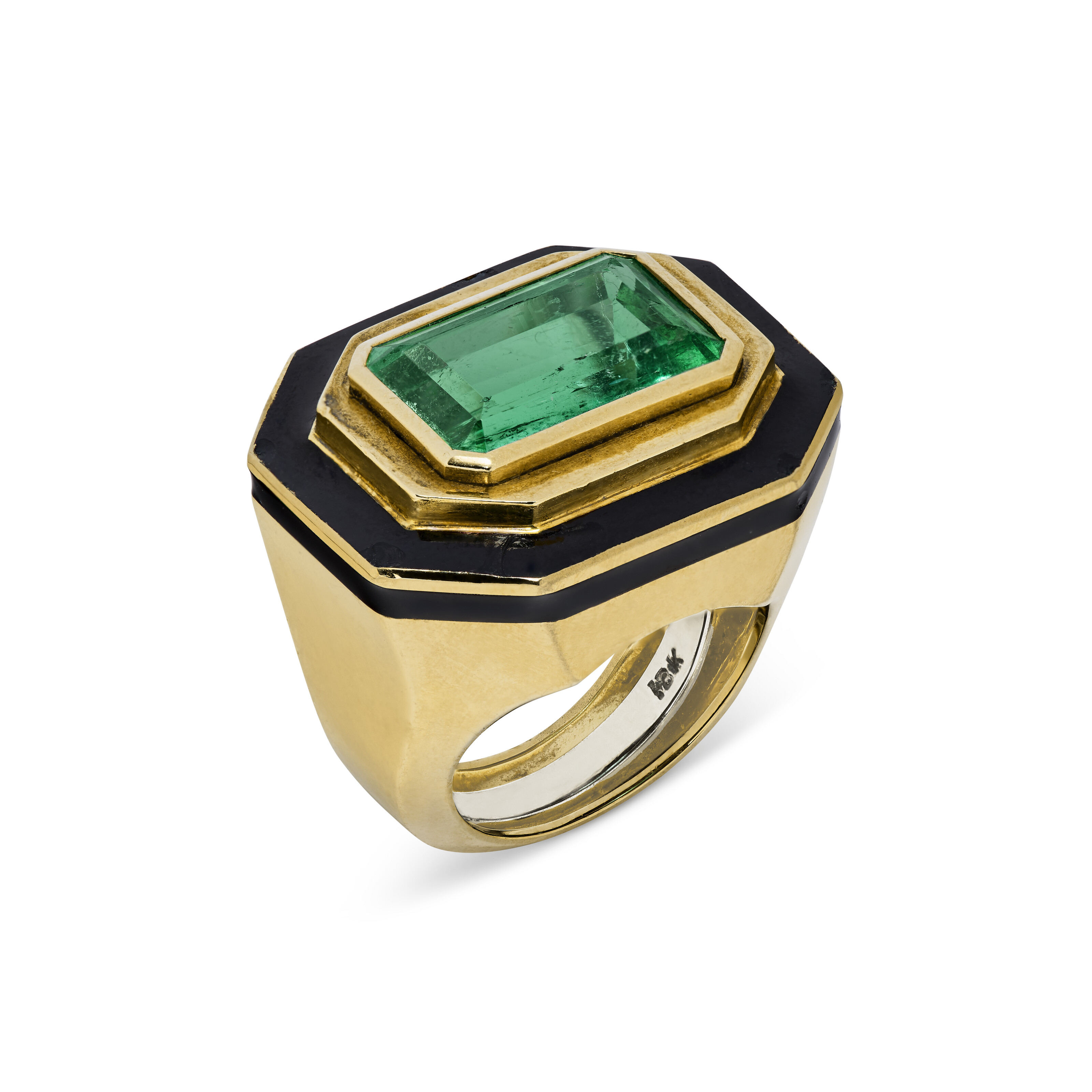 DAVID WEBB EMERALD, ENAMEL AND GOLD RING, | Christie’s