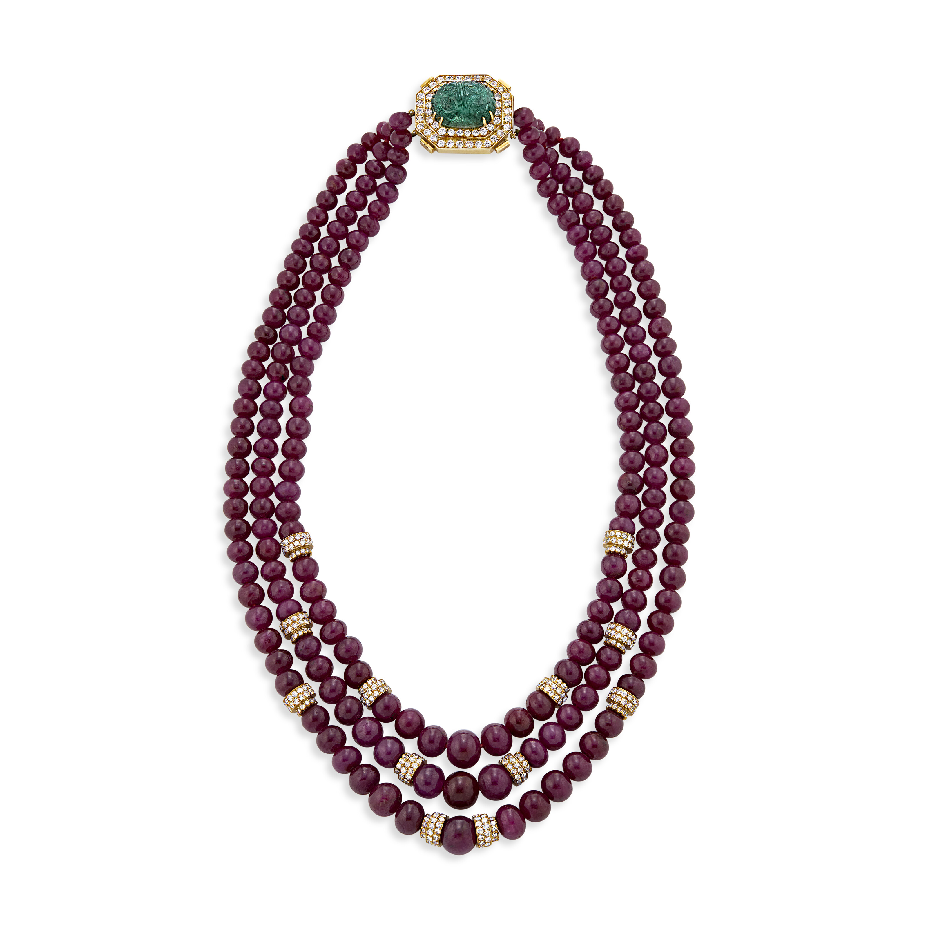 DAVID WEBB RUBY, EMERALD AND DIAMOND NECKLACE, | Christie’s