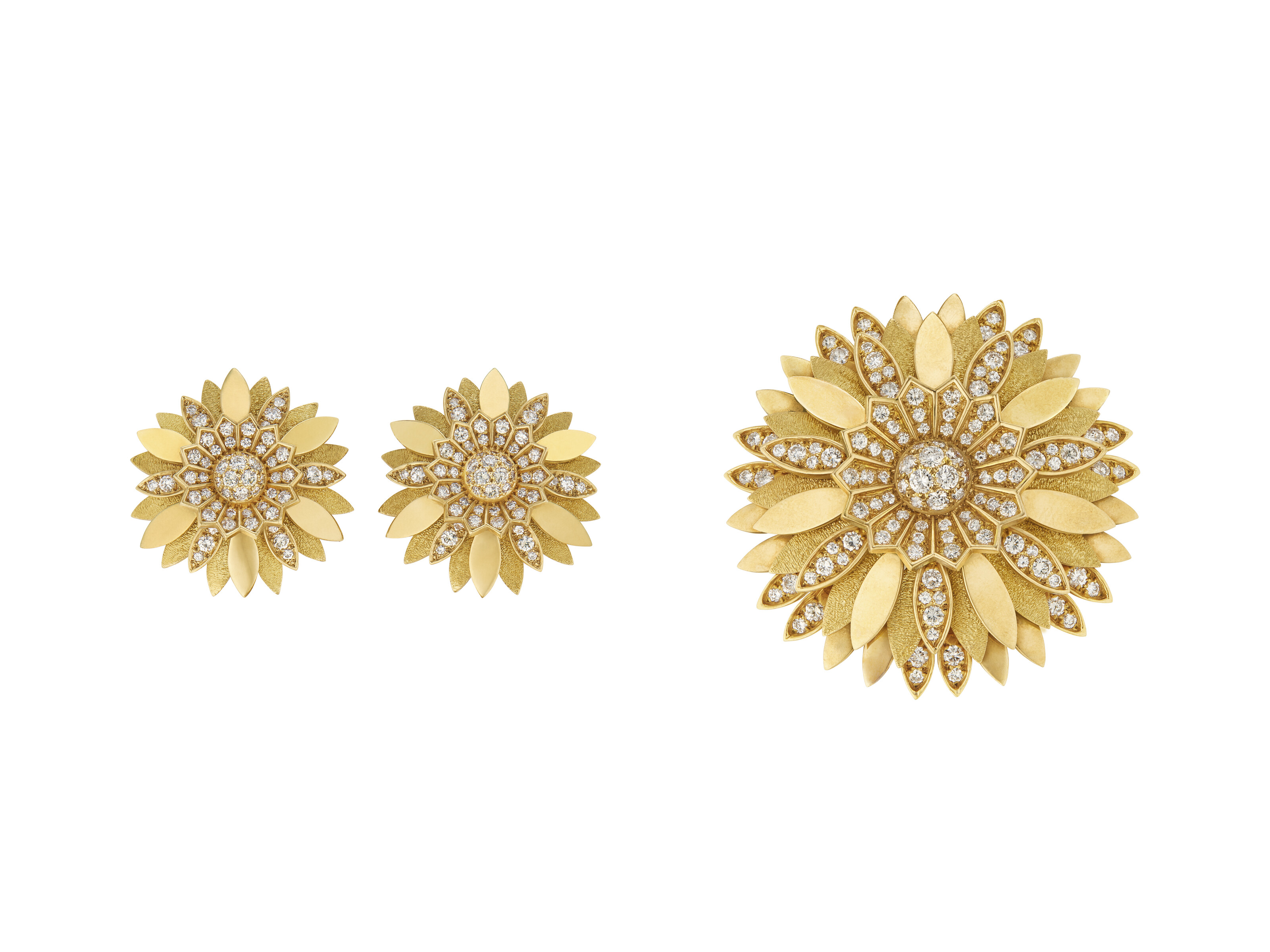 BULGARI SET OF DIAMOND AND GOLD FLOWER JEWELRY, | Christie’s