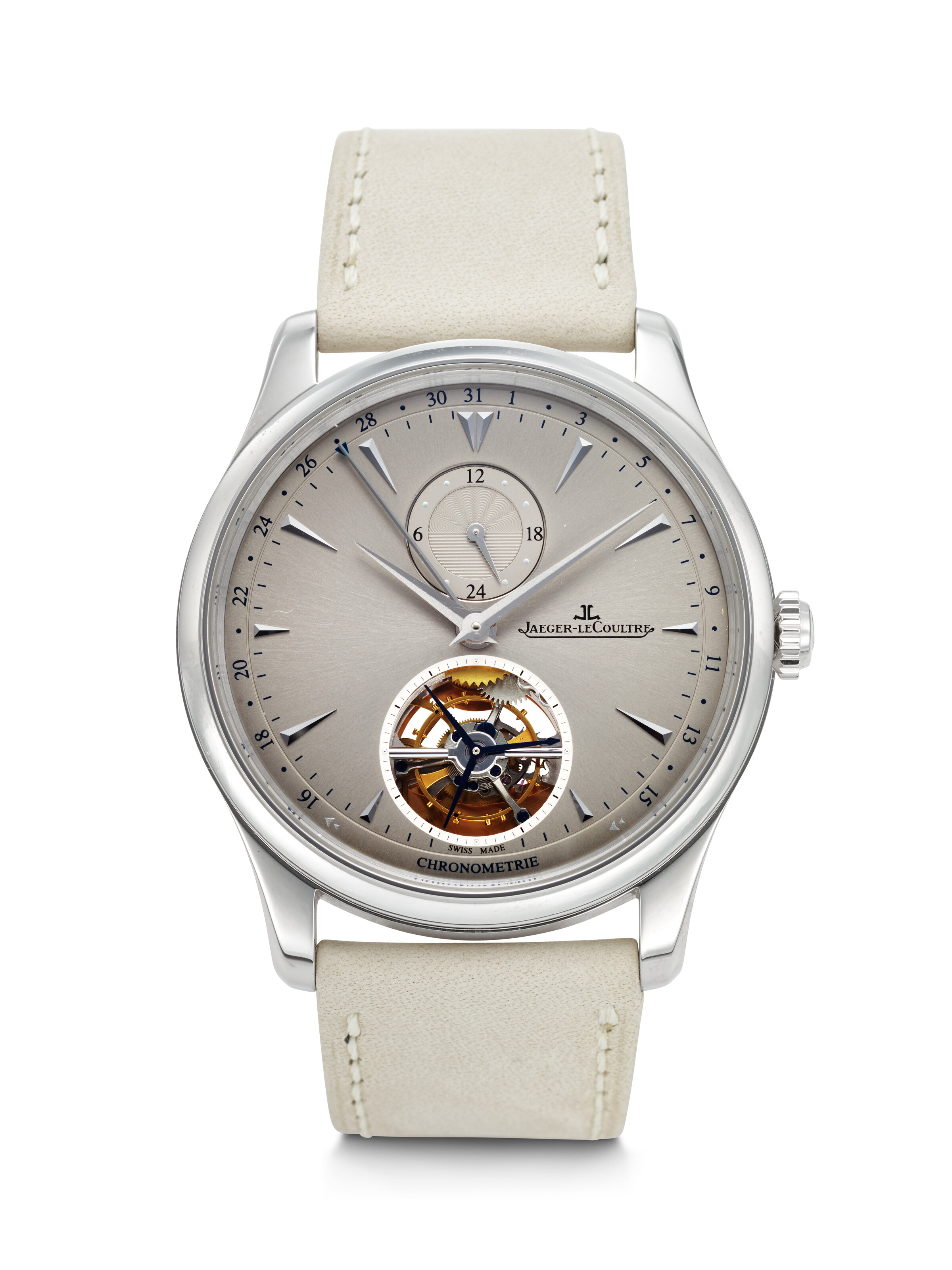 JAEGER-LECOULTRE, IMPRESSIVE PLATINUM DUAL TIME TOURBILLON 'MASTER ...