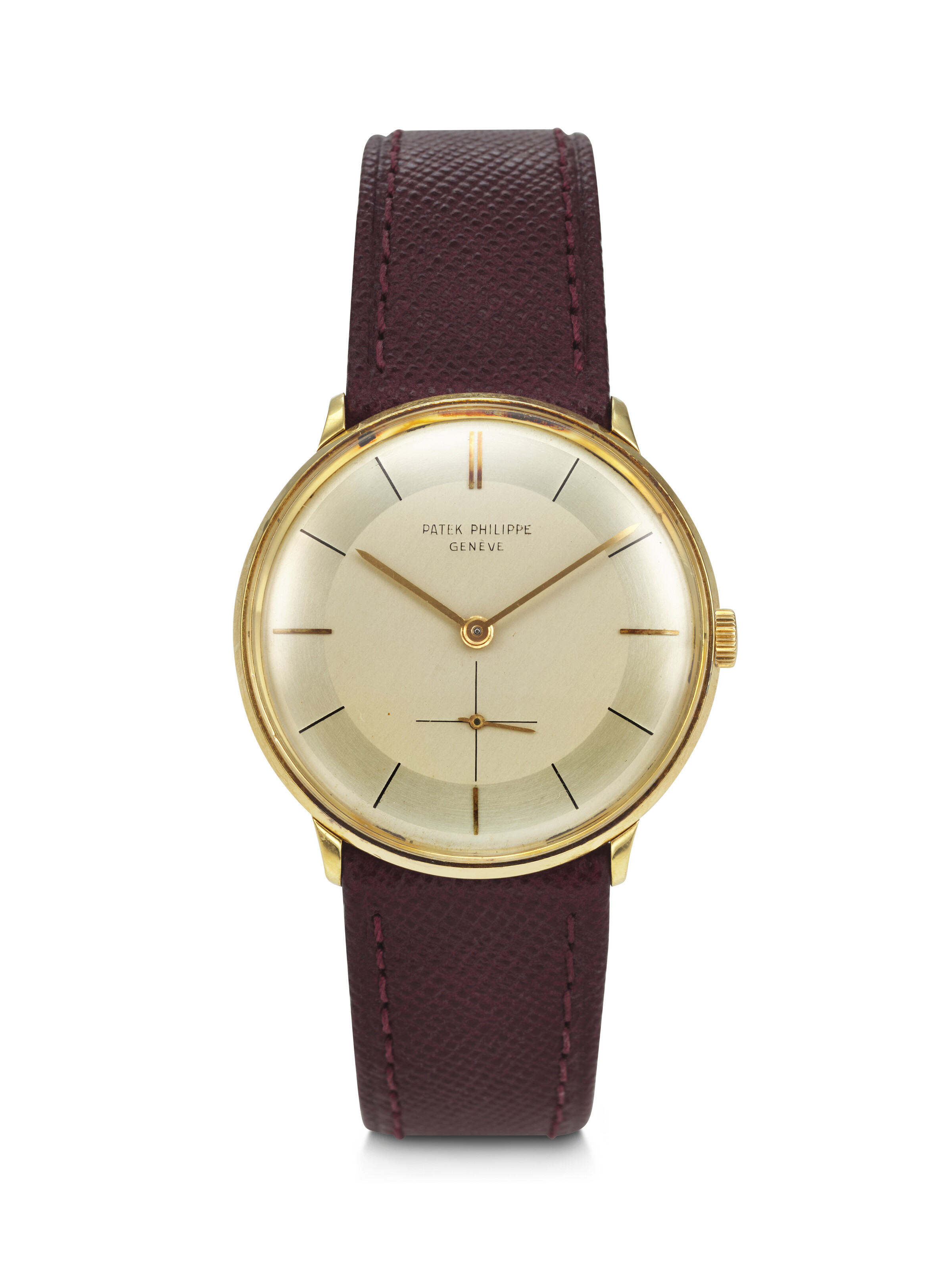 PATEK PHILIPPE, YELLOW GOLD 'CALATRAVA' WITH TWO TONE DIAL, REF. 2573 ...