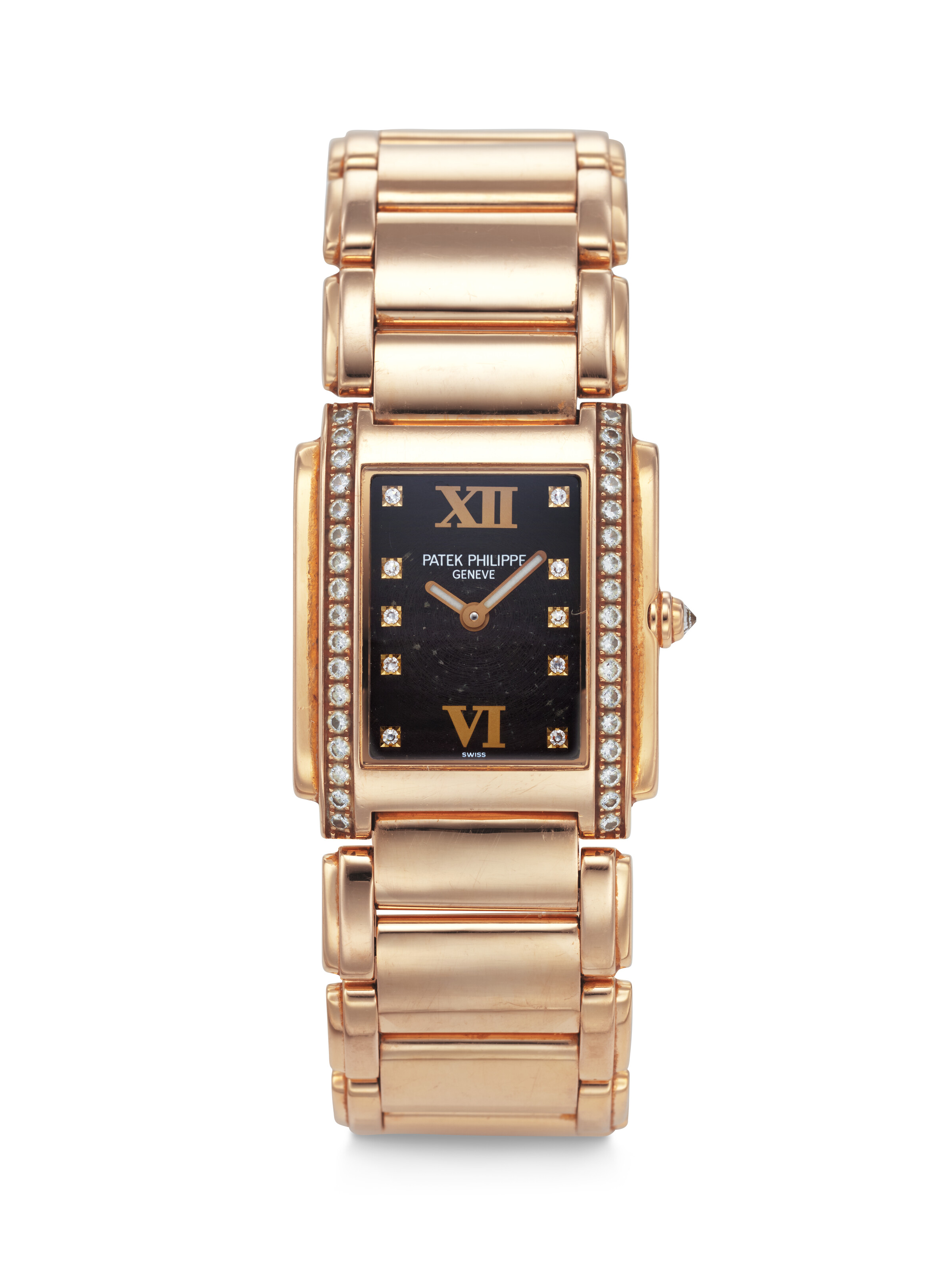 PATEK PHILIPPE, PINK GOLD AND DIAMOND-SET 'TWENTY~4', REF. 4910/11R-001 ...