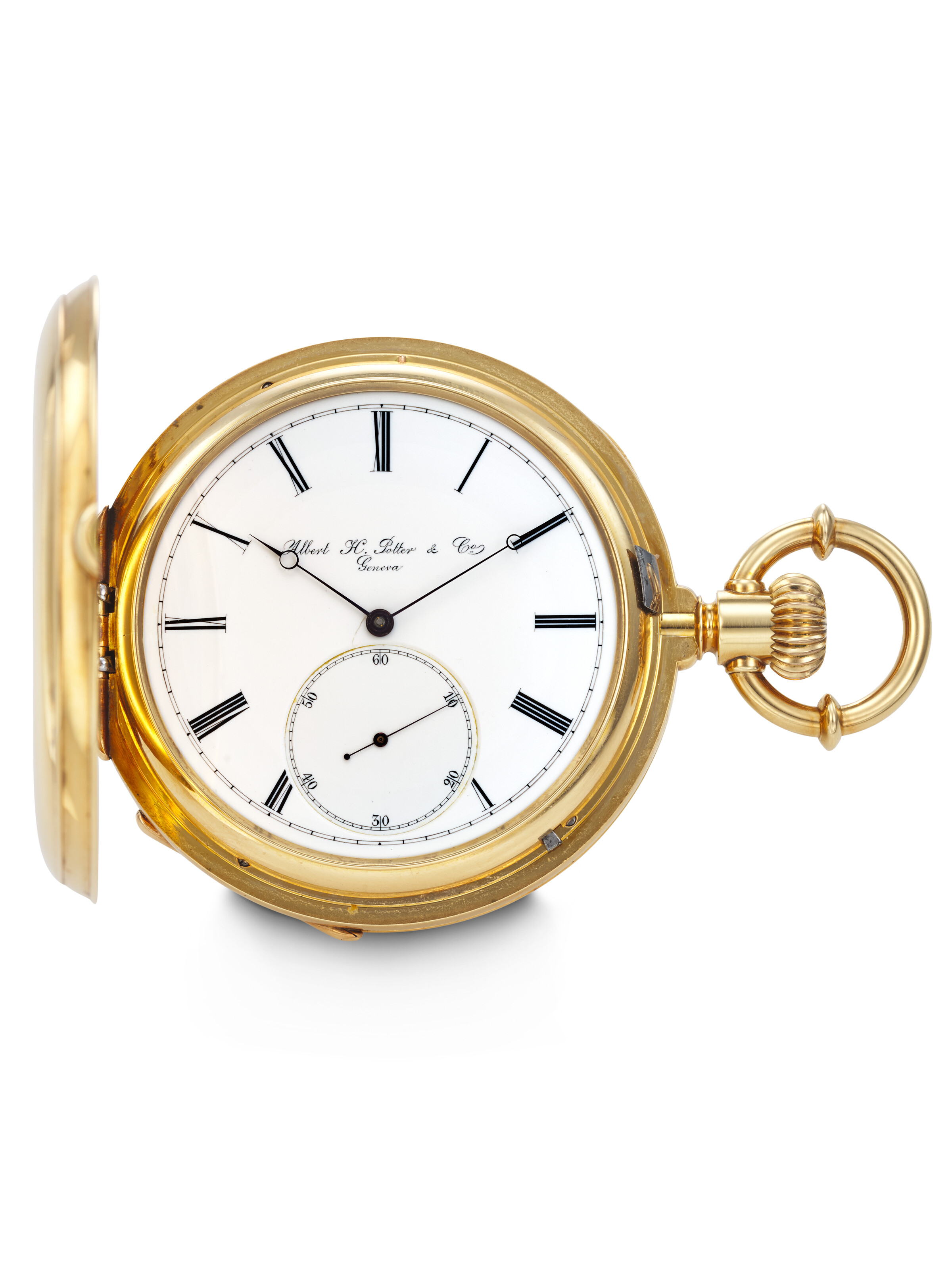 ALBERT H. POTTER & CO., GENEVA, VERY IMPRESSIVE AND HEAVY 18K YELLOW ...