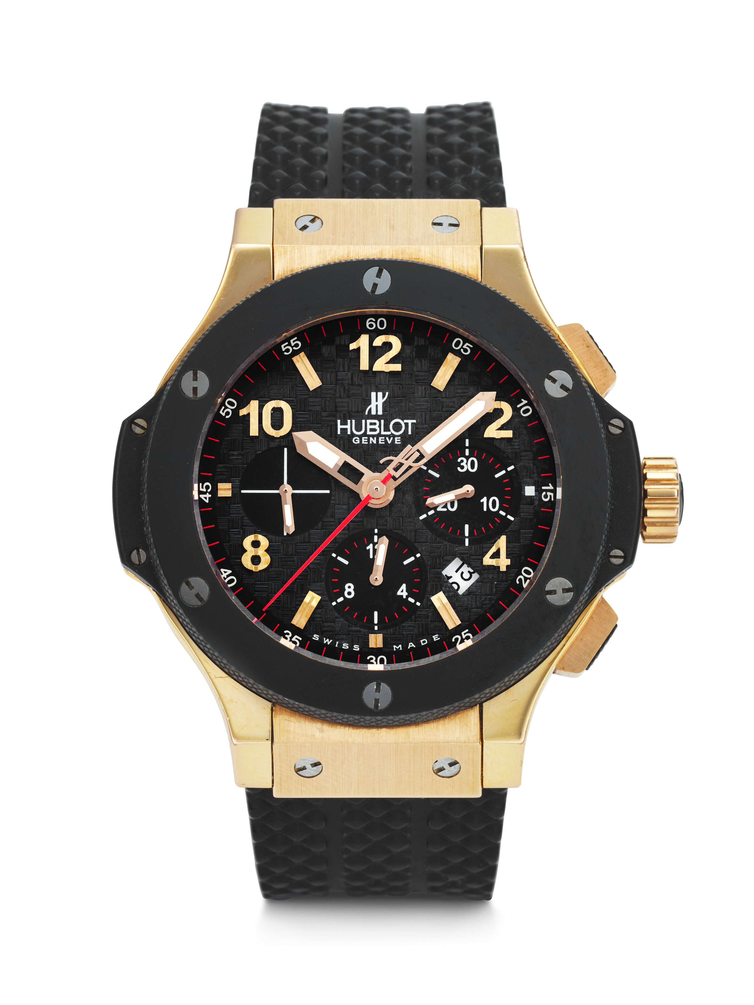 HUBLOT, PINK GOLD TITANIUM AND CERAMIC CHRONOGRAPH 'BIG BANG' WITH DATE ...