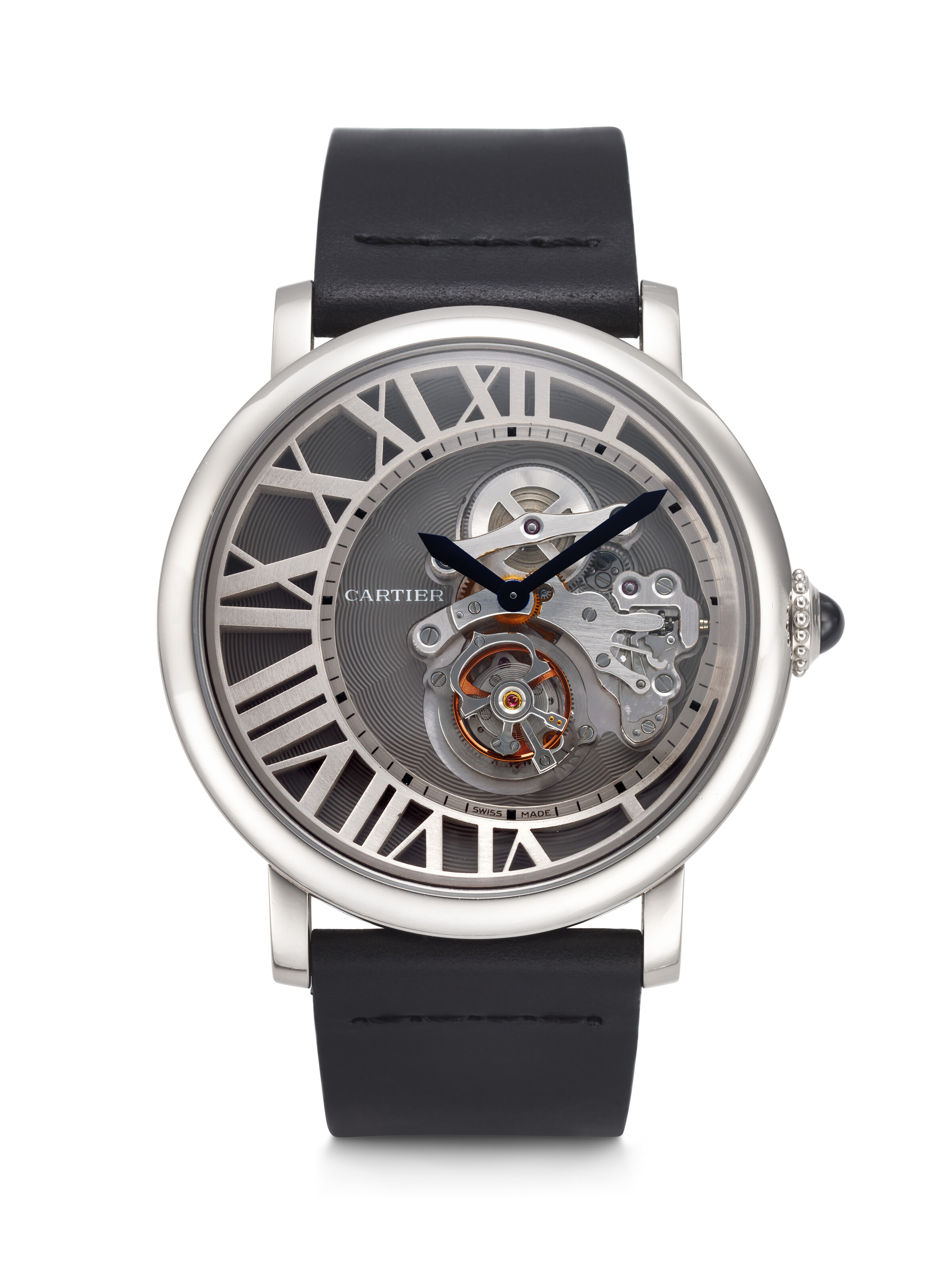 CARTIER, LIMITED EDITION WHITE GOLD MANUAL WINDING, 'ROTONDE DE CARTIER ...