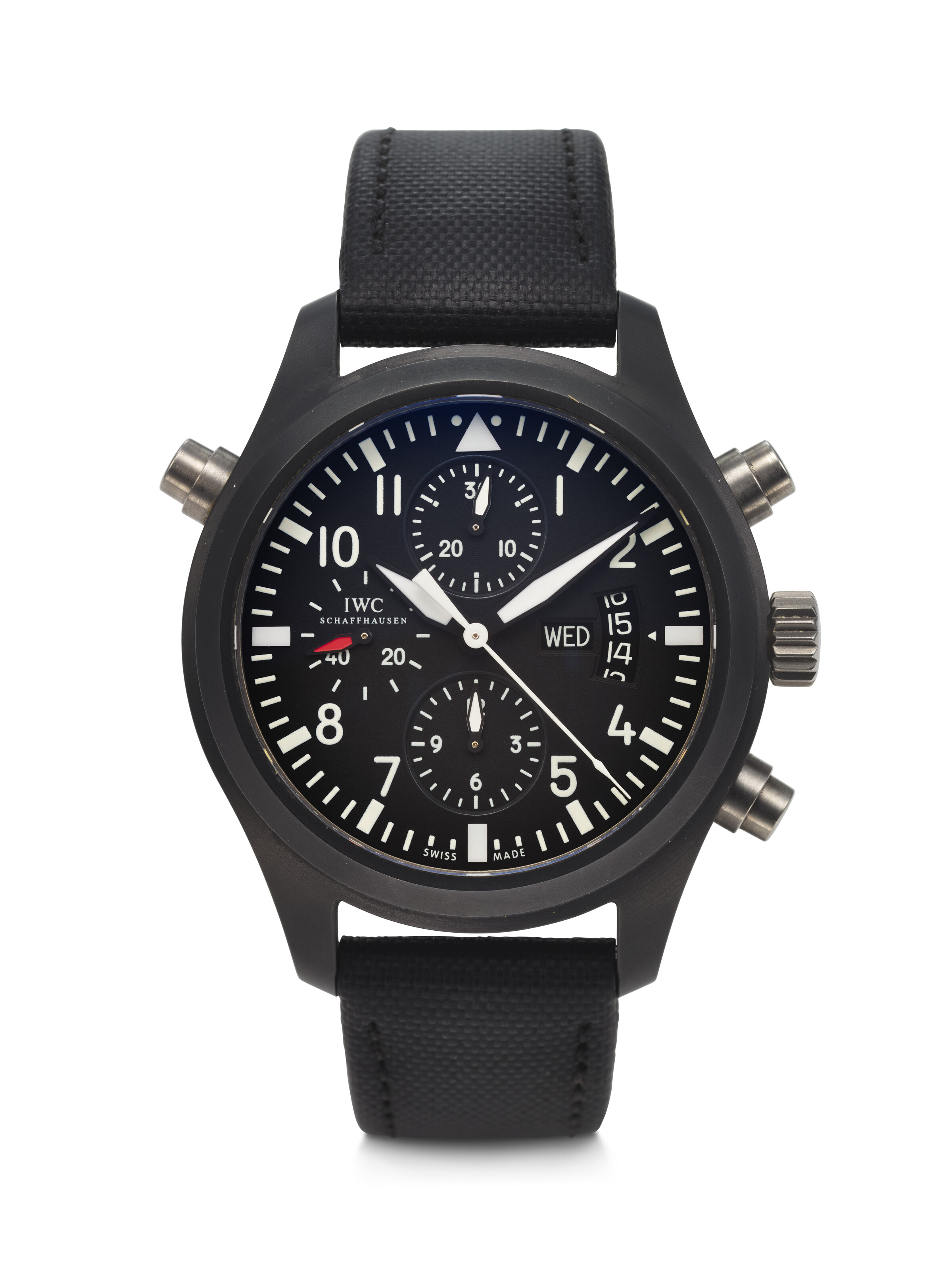 IWC, LIMITED EDITION CERAMIC AND TITANIUM SPLIT-SECONDS CHRONOGRAPH ...