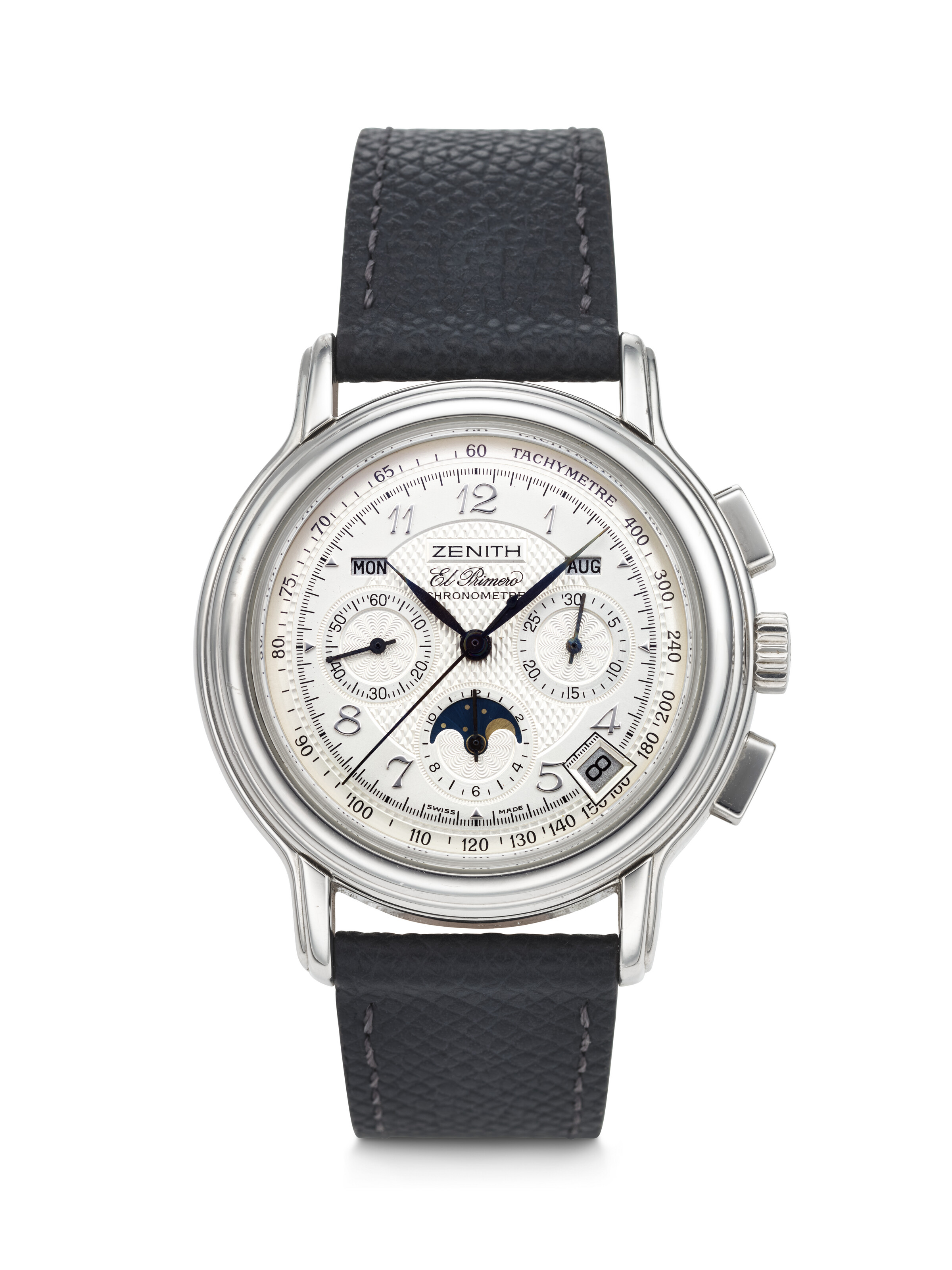 ZENITH, IMPRESSIVE AND HEAVY PLATINUM TRIPLE CALENDAR CHRONOGRAPH ...