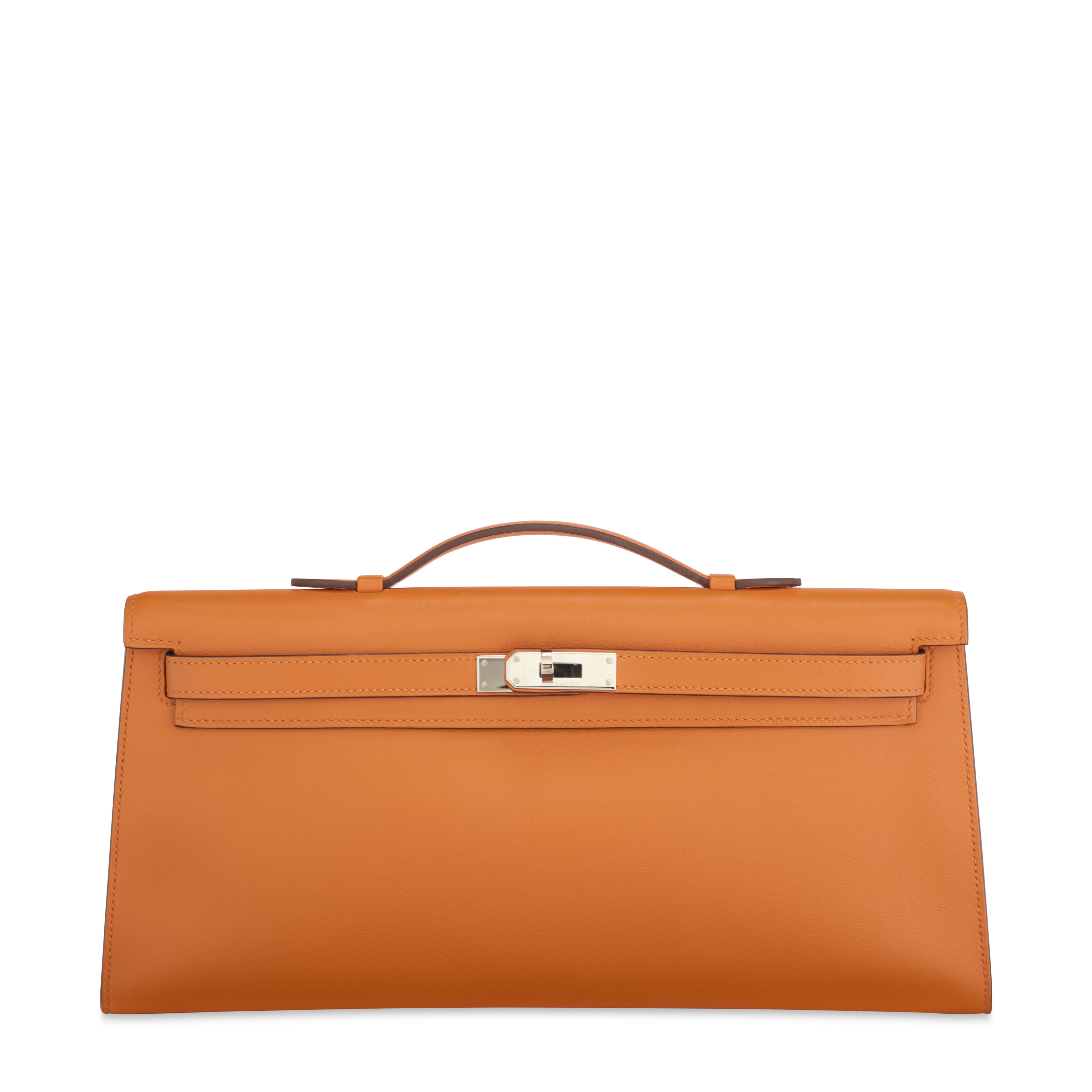 AN ORANGE H SWIFT LEATHER KELLY LONGUE WITH PALLADIUM HARDWARE, HERMÈS ...