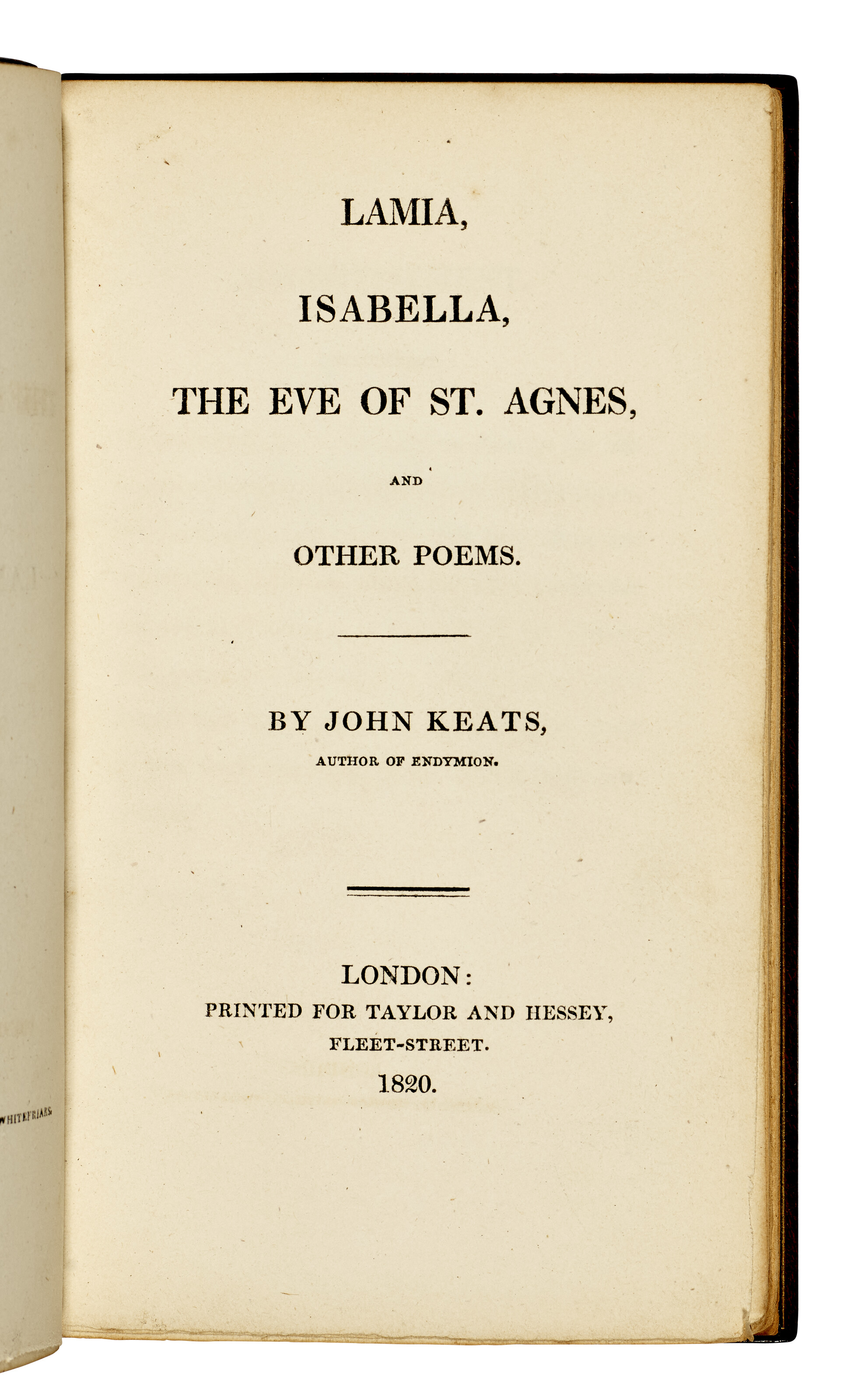 Lamia, Isabella, The Eve of St. Agnes, and Other Poems, John Keats ...