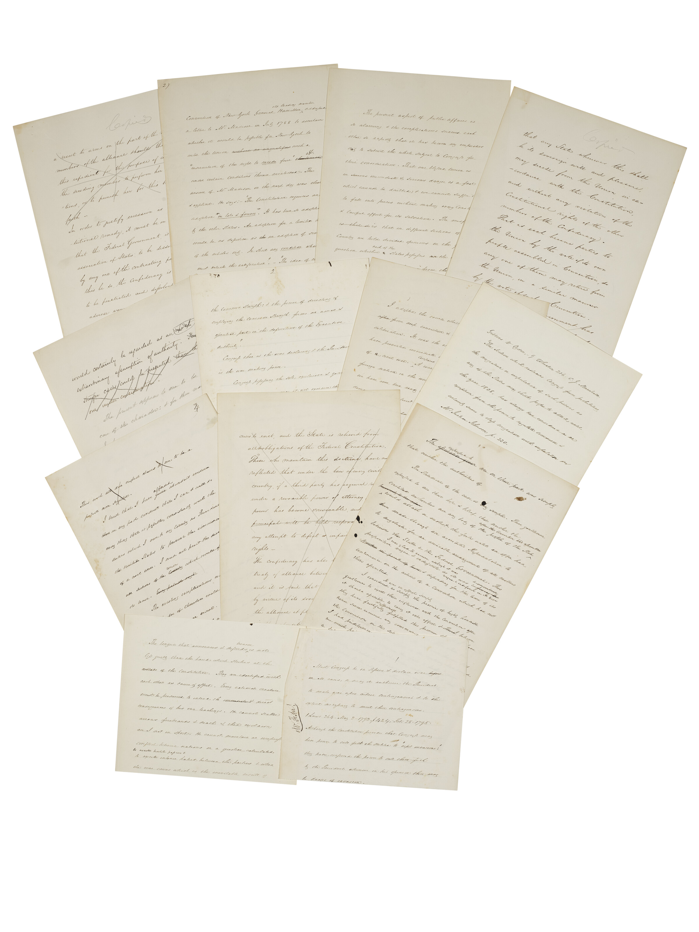 Drafts of his manuscripts on the right of secession, James Buchanan ...