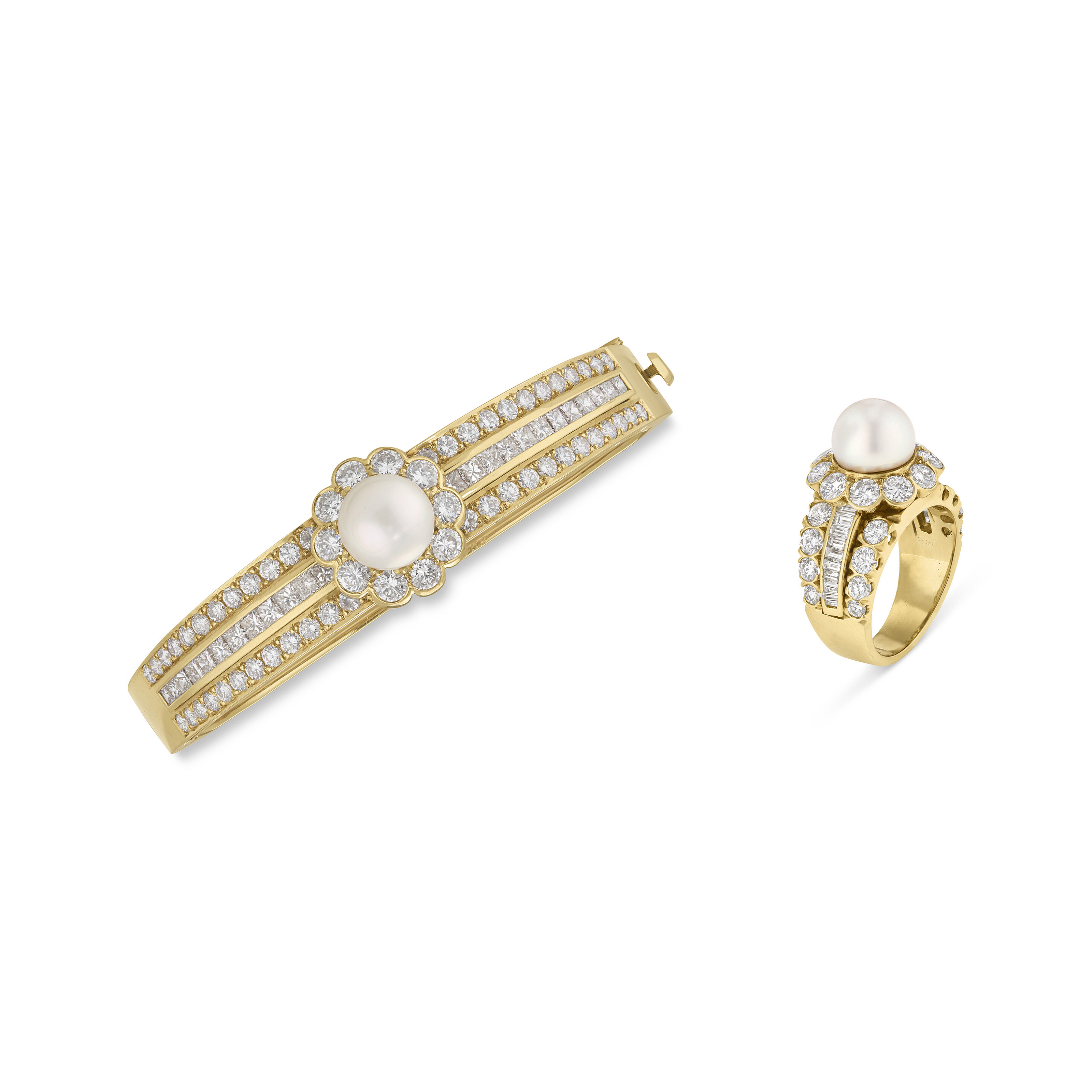 VAN CLEEF & ARPELS SET OF CULTURED PEARL AND DIAMOND JEWELERY, | Christie’s