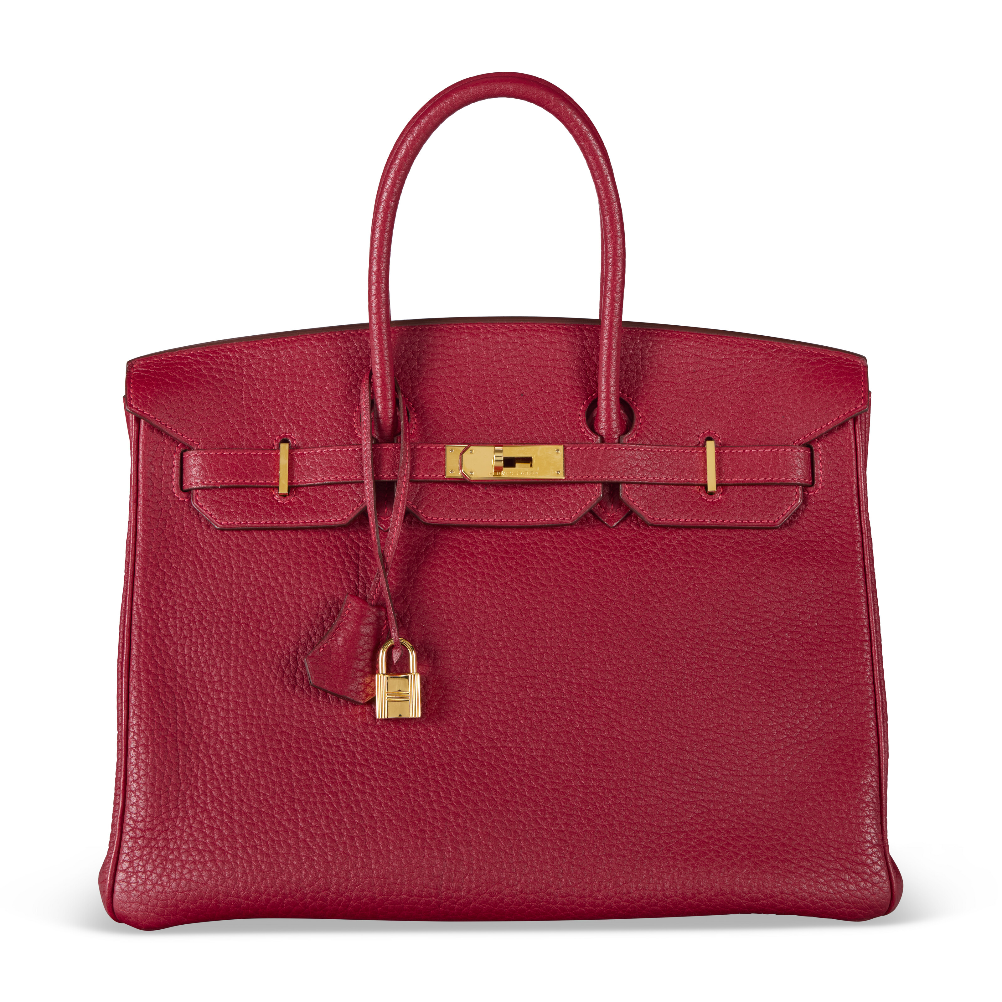 A ROUGE GARANCE FJORD LEATHER BIRKIN 35 WITH GOLD HARDWARE, HERMÈS ...