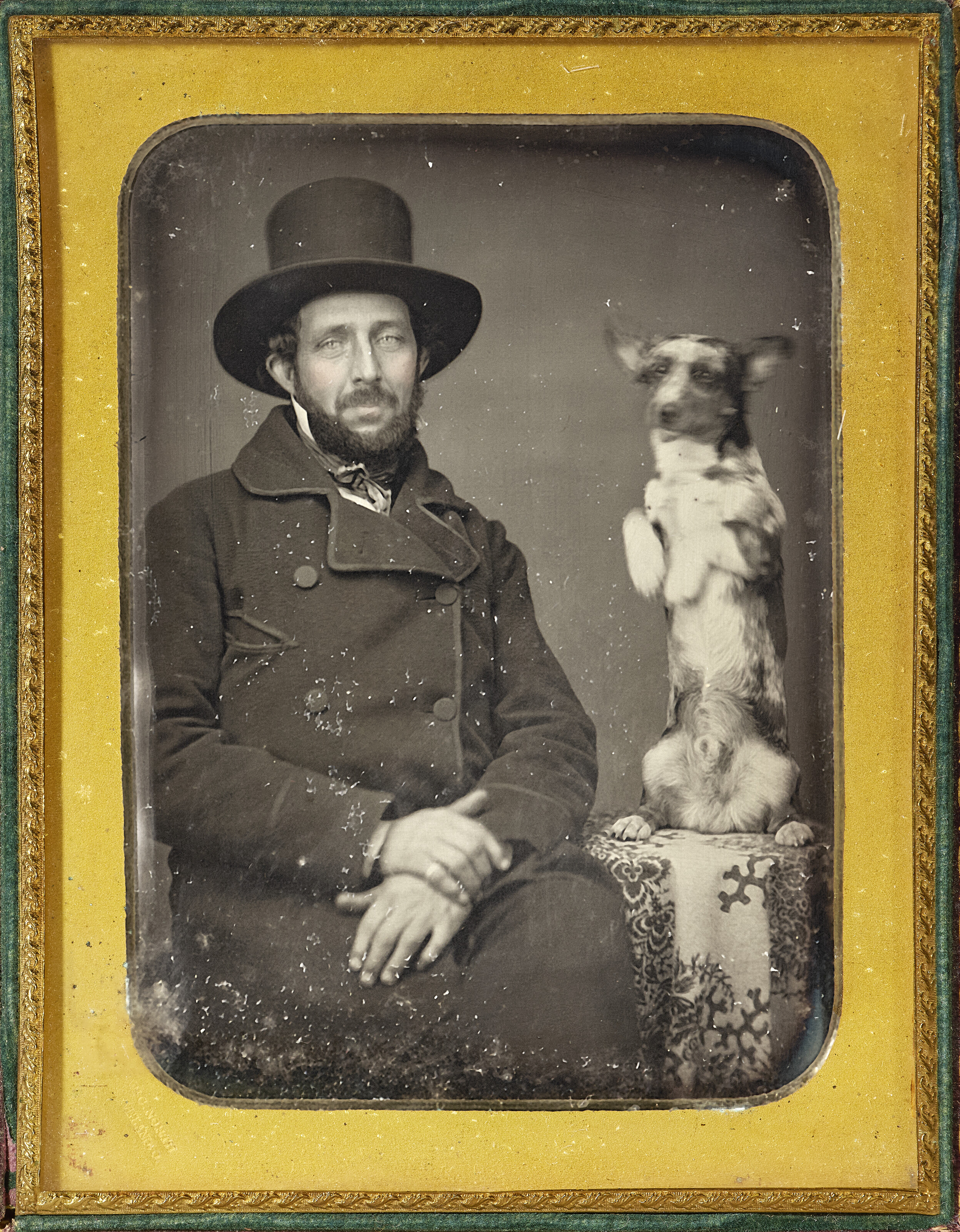 WILLIAM C. NORTH (1814-1890), Man with Standing Upright Dog, c. 1850 ...
