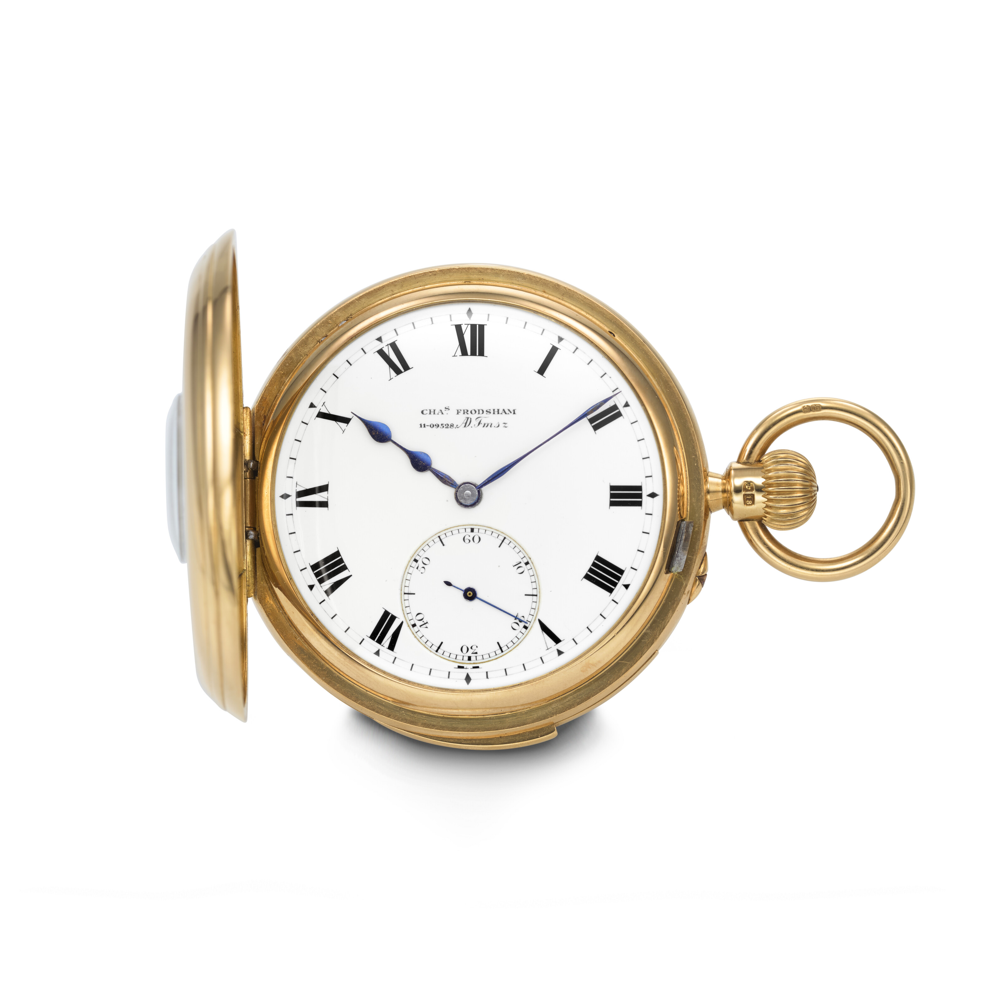 CHARLES FRODSHAM, COVETED AND RARE GOLD HALF HUNTING CASED KEYLESS ...