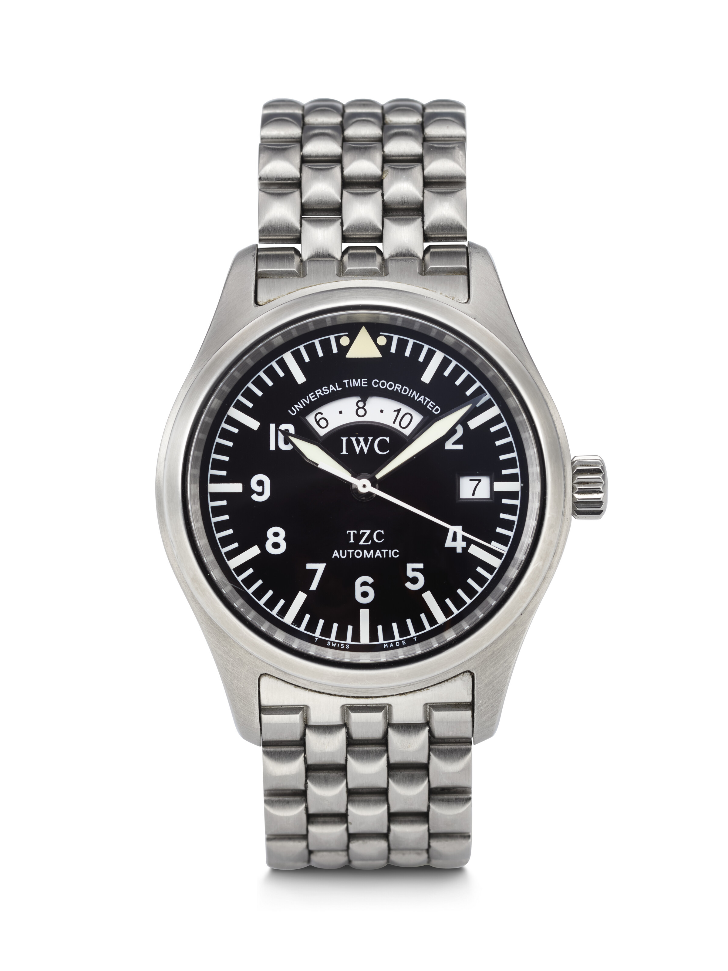IWC. STAINLESS STEEL DUAL TIME 'TZC' PILOTS WATCH, REF. IW3251-02 ...