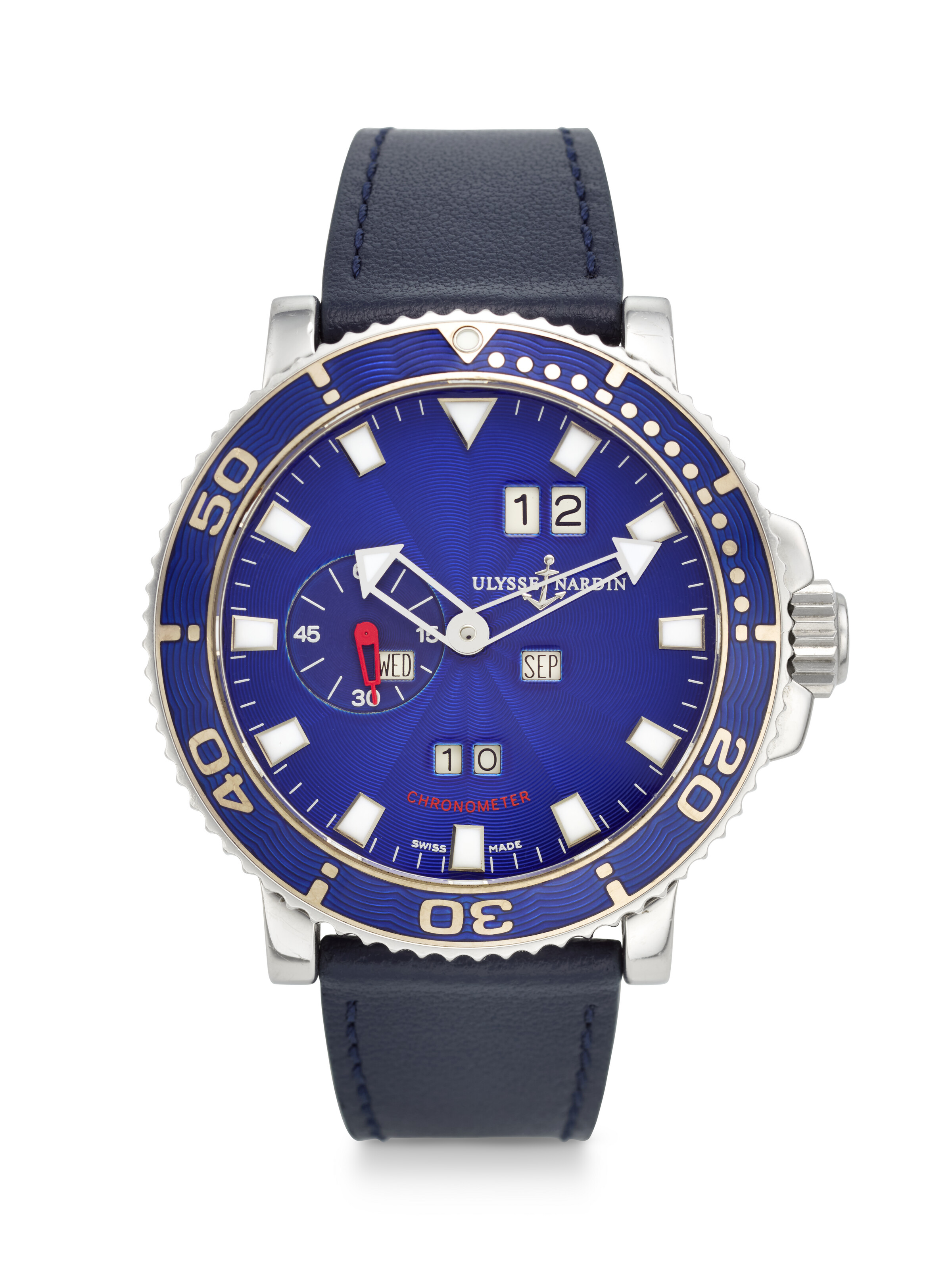 ULYSSE NARDIN, STAINLESS STEEL PERPETUAL CALENDAR 'MARINE' WITH ...