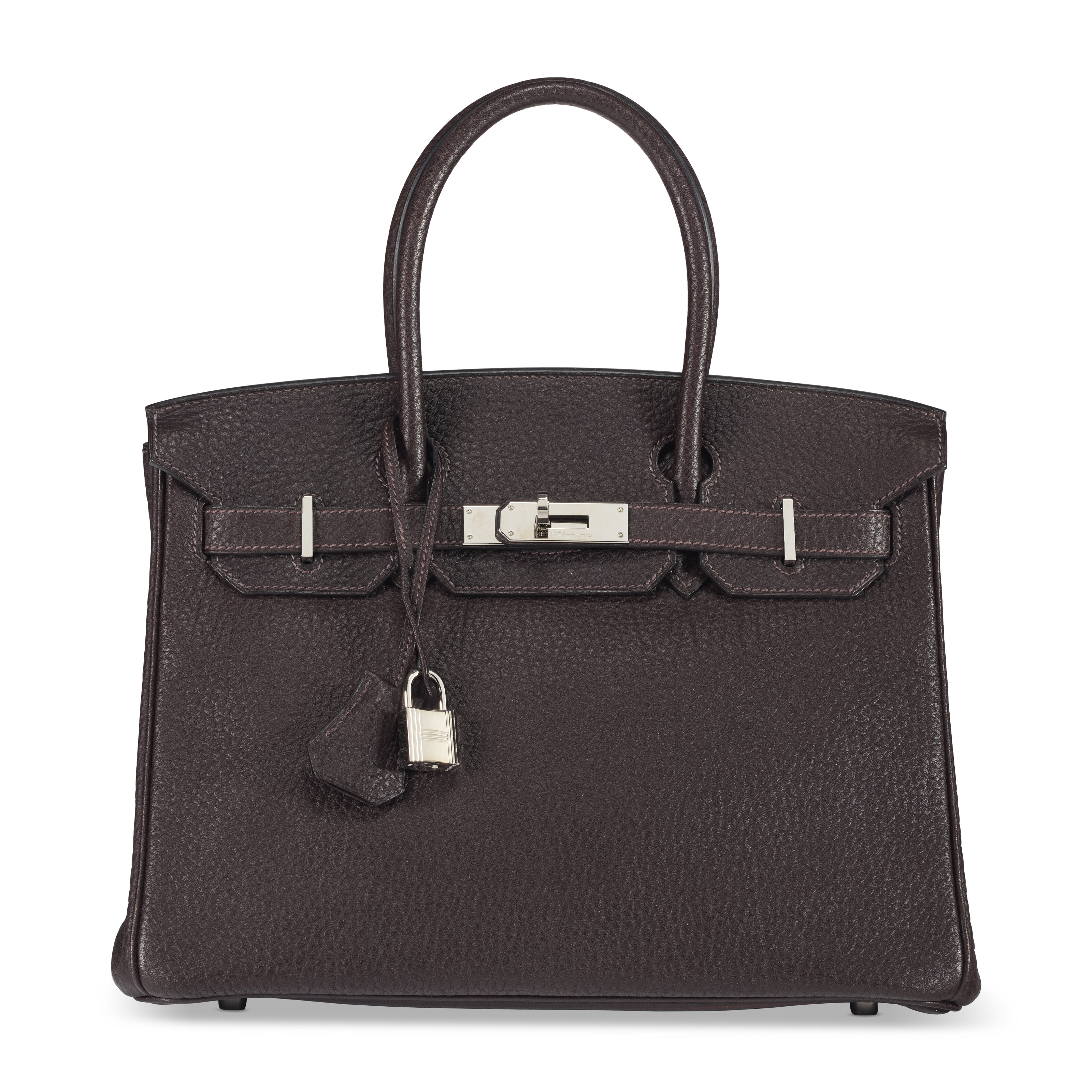 AN ÉBÈNE FJORD LEATHER BIRKIN 30 WITH PALLADIUM HARDWARE, HERMÈS, 2007 ...
