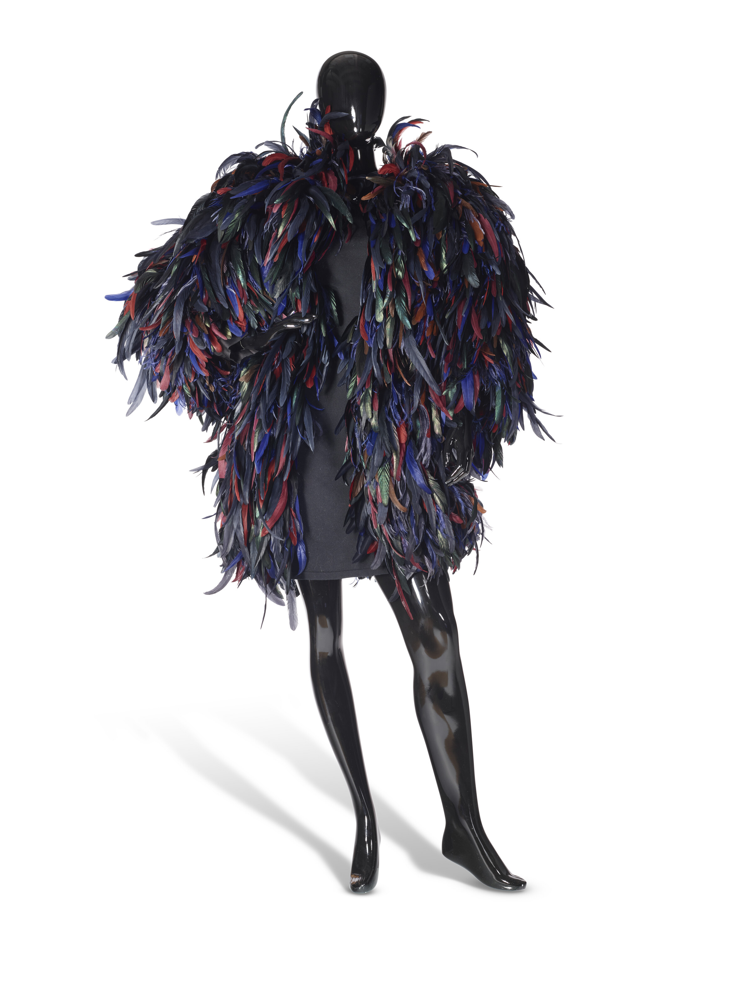 A MULTICOLOR FEATHER COAT, LABELED DIOR HAUTE COUTURE, PARIS, 21ST ...