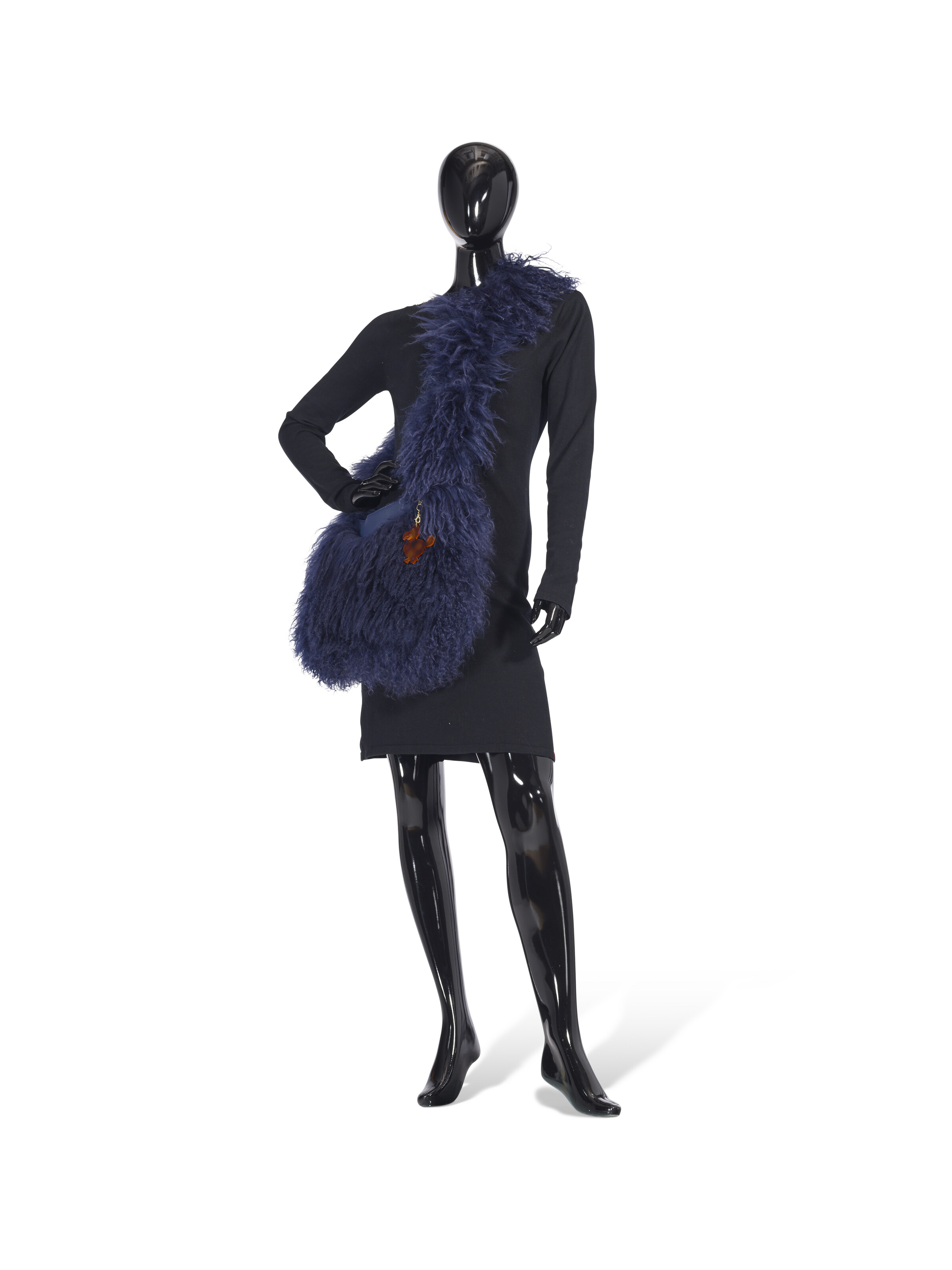 A GROUP OF THREE MONGOLIAN LAMB CROSSBODY BAGS, IRIS APFEL AND LISA ...