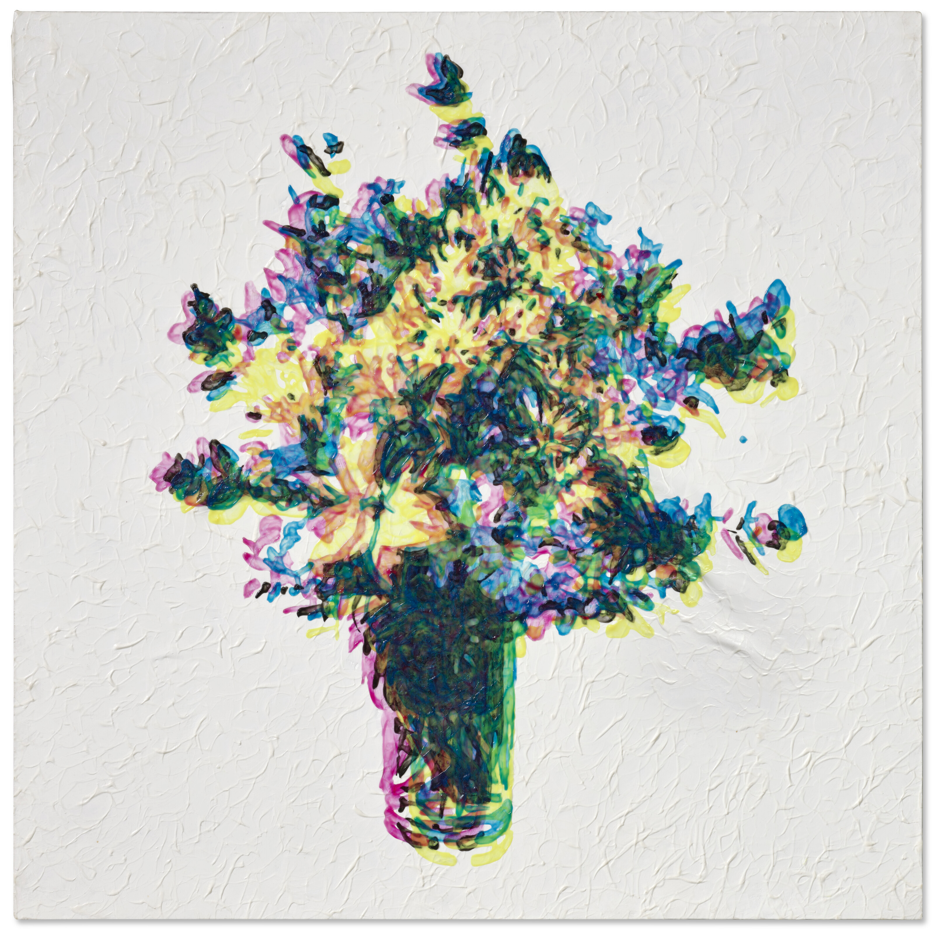 ANALIA SABAN (B. 1980), Layer Painting (CMYKW), Vase of Flowers | Christie’s