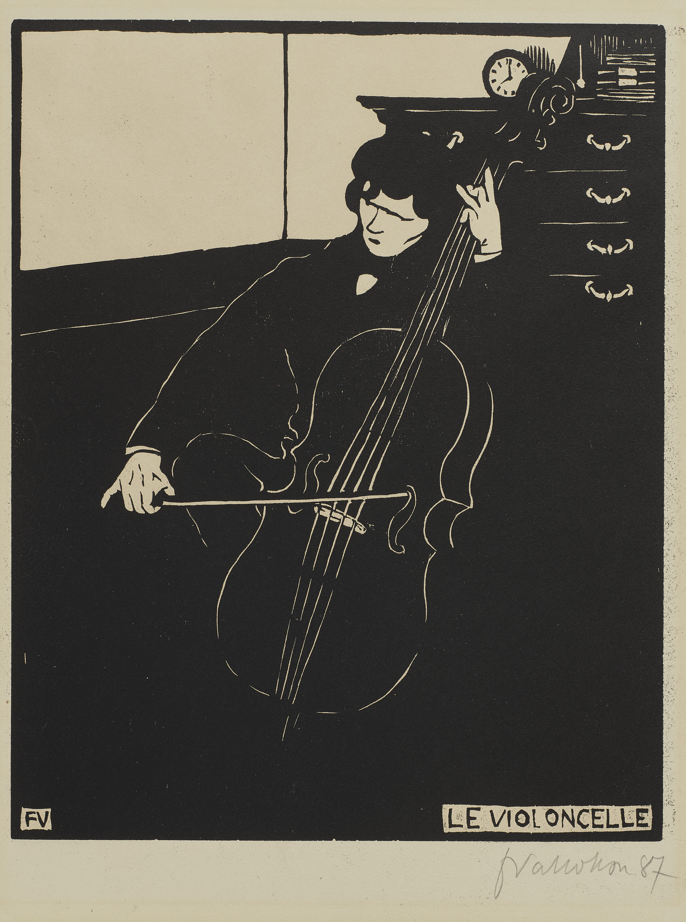 FÉLIX VALLOTTON (1865-1925), Le Violoncelle, from Instruments de ...
