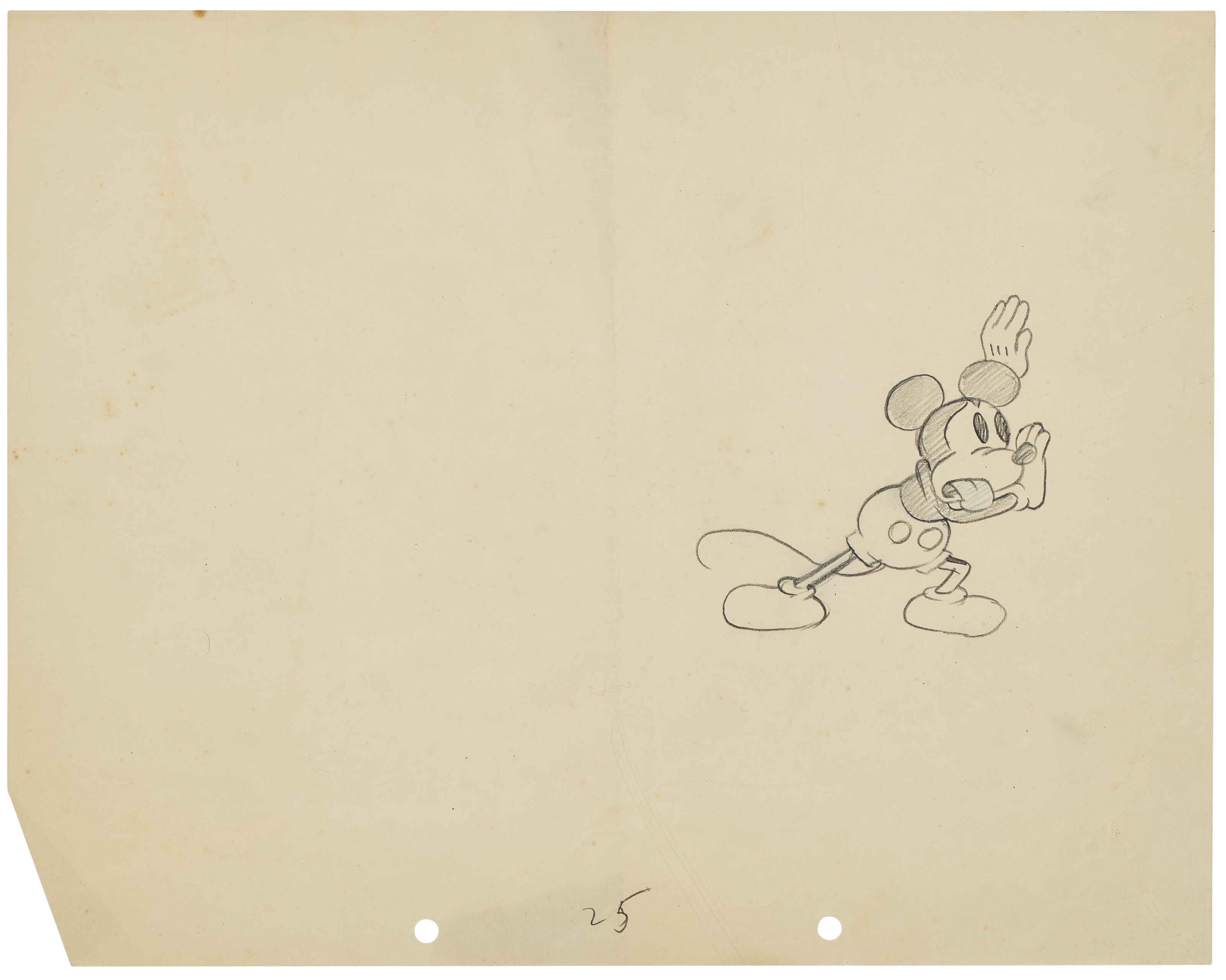 WALT DISNEY STUDIOS, CIRCA 1935, An Animation Drawing for Mickey Mouse ...