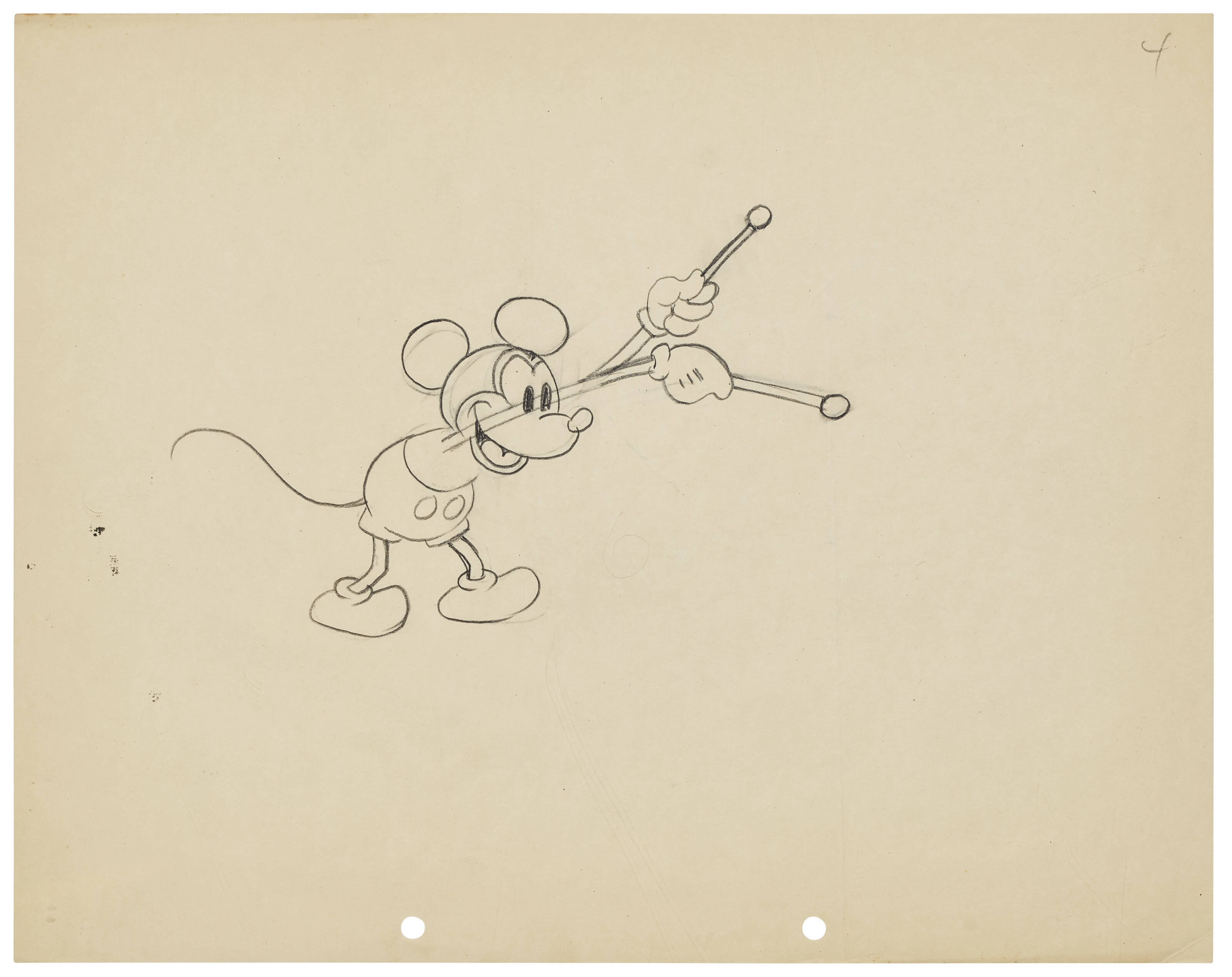 WALT DISNEY STUDIOS, 1930S, A Preliminary Animation Drawing for Mickey ...