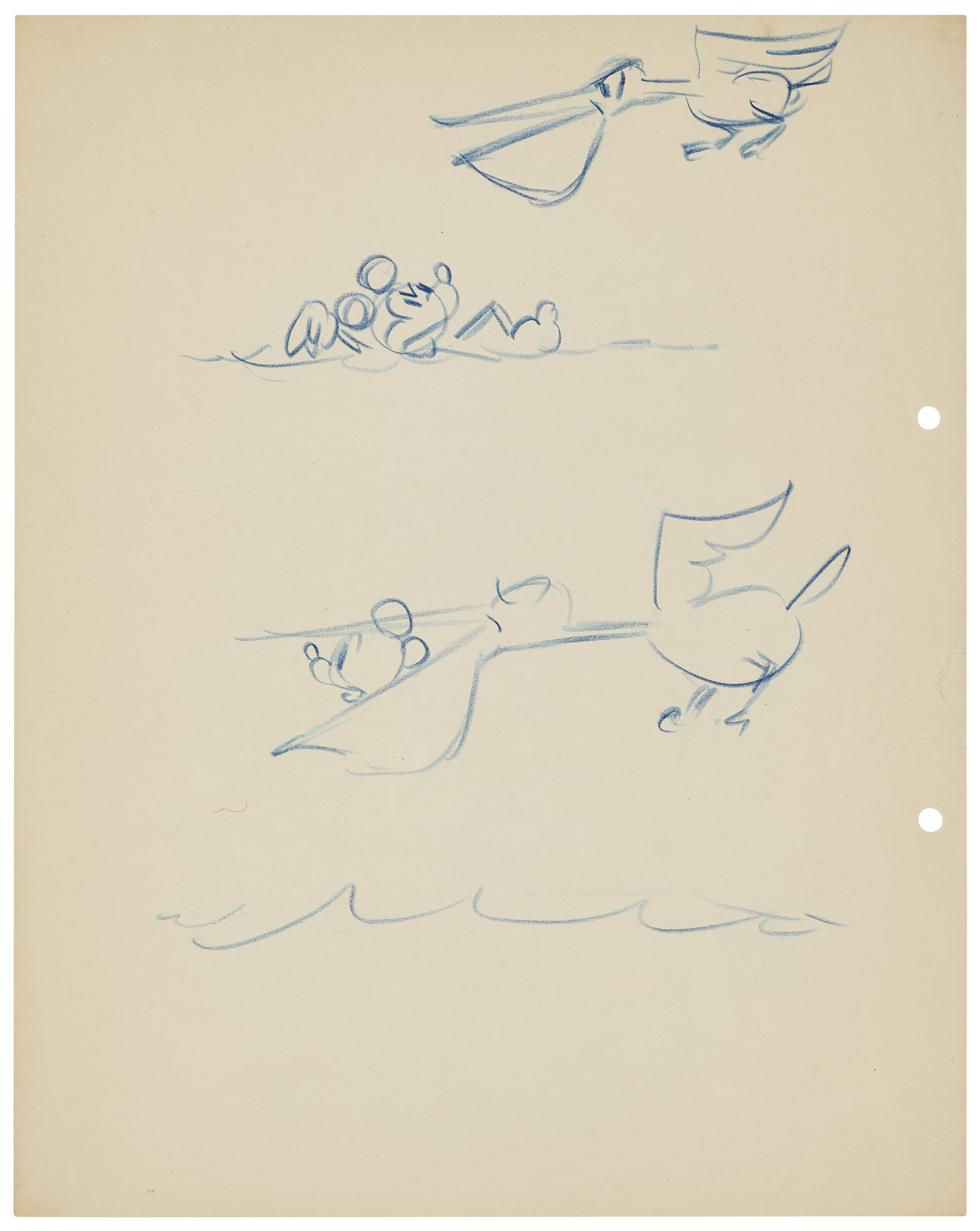 WALT DISNEY STUDIOS, CIRCA 1930, Preliminary Animation Drawings for ...