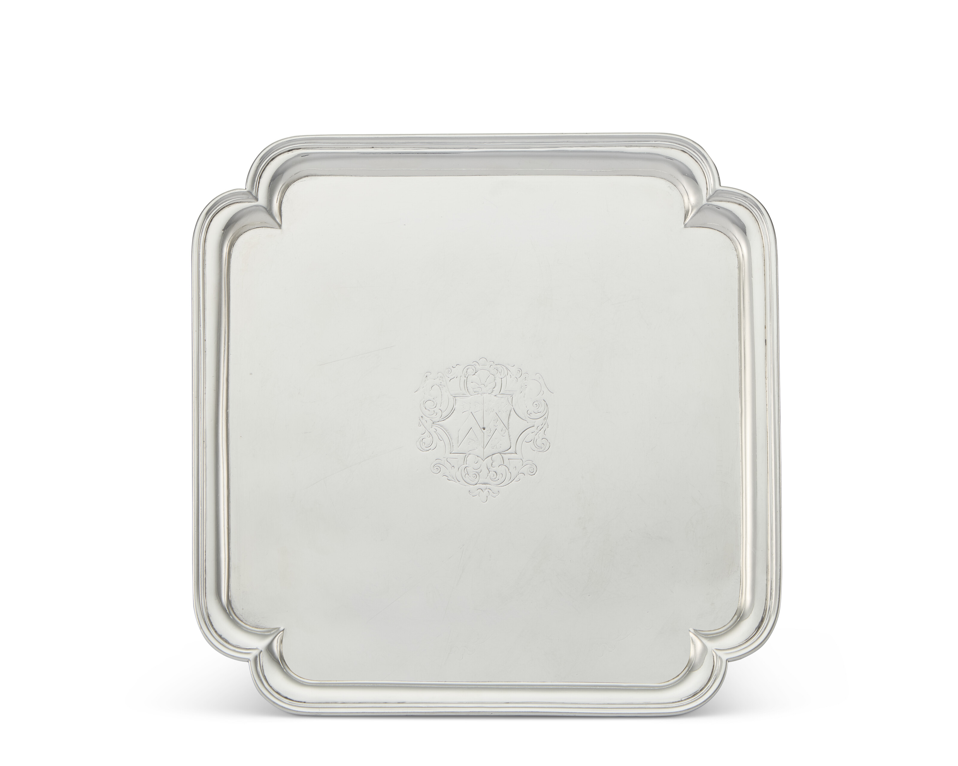 A GEORGE II SILVER SALVER, MARK OF EDWARD CORNOCK, LONDON, 1726 ...