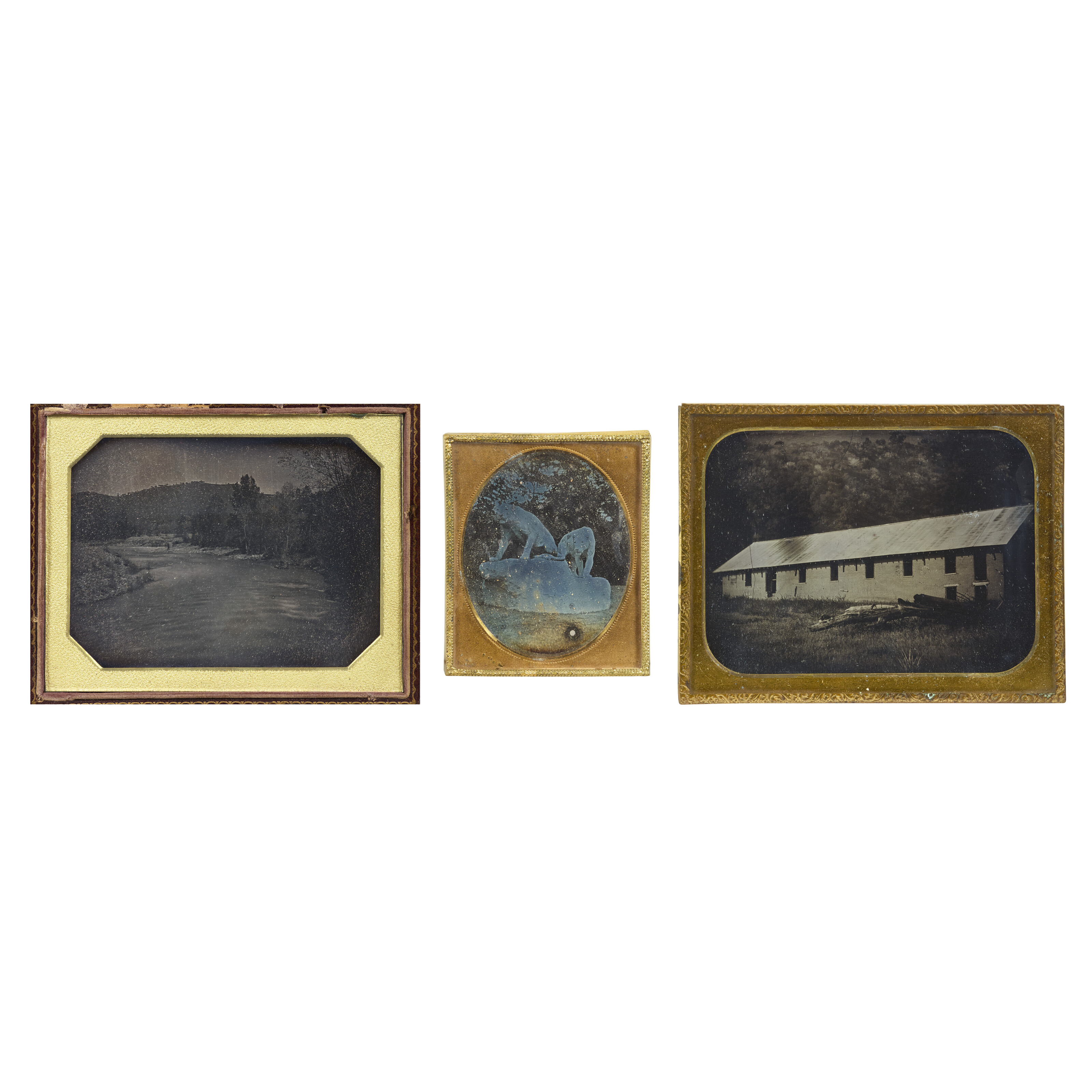 RAY PHILLIPS, Group Lot of Three Daguerreotypes, Including a View of ...