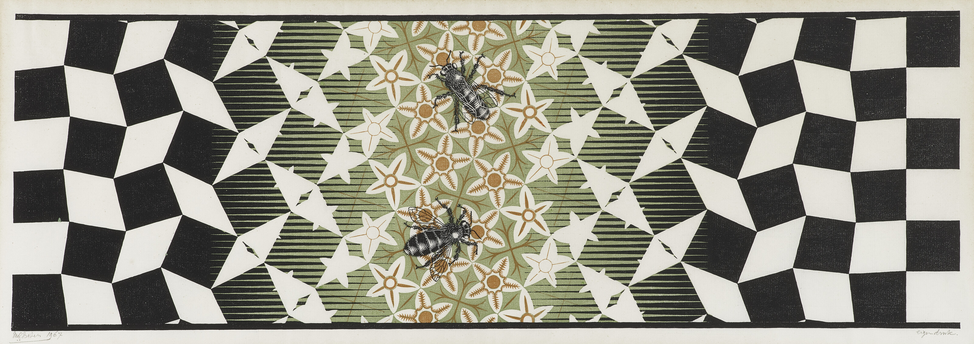 MAURITS CORNELIS ESCHER (1898-1972), Metamorphosis III: one print ...