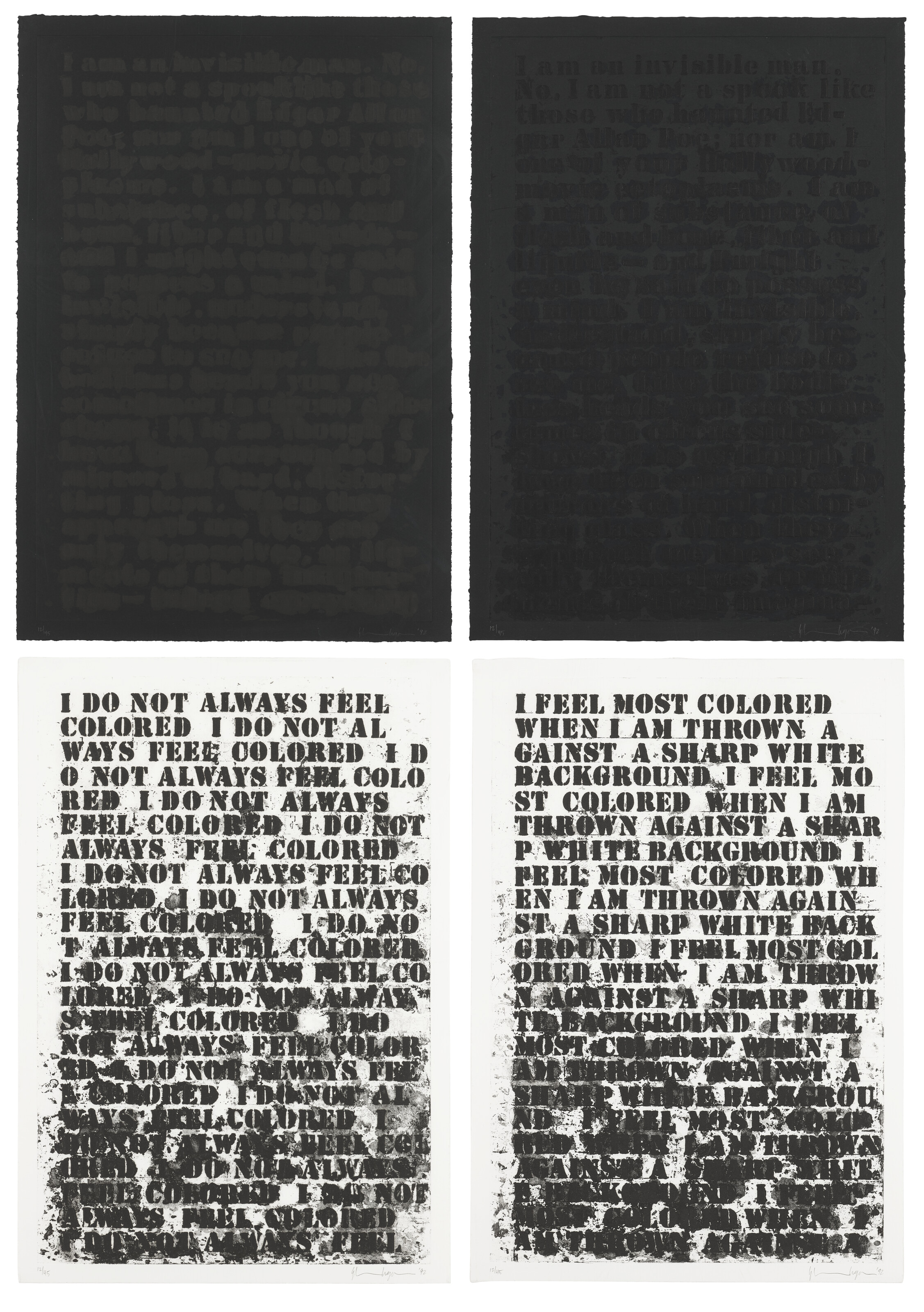 GLENN LIGON (B. 1960), Untitled (Four Etchings) | Christie’s