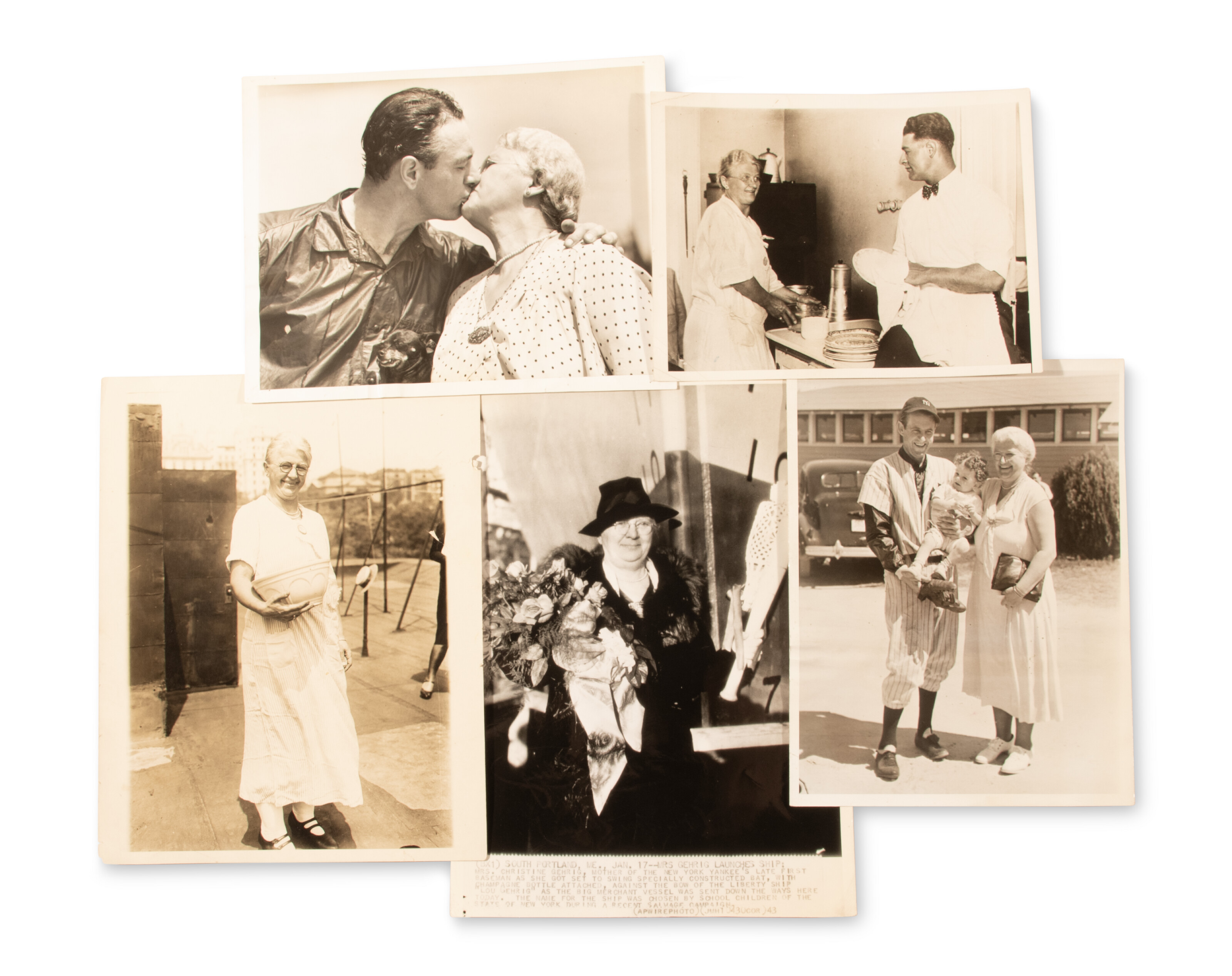 FIVE LOU GEHRIG AND/OR HIS MOTHER PHOTOGRAPHS, 1930'S-1940'S | Christie’s