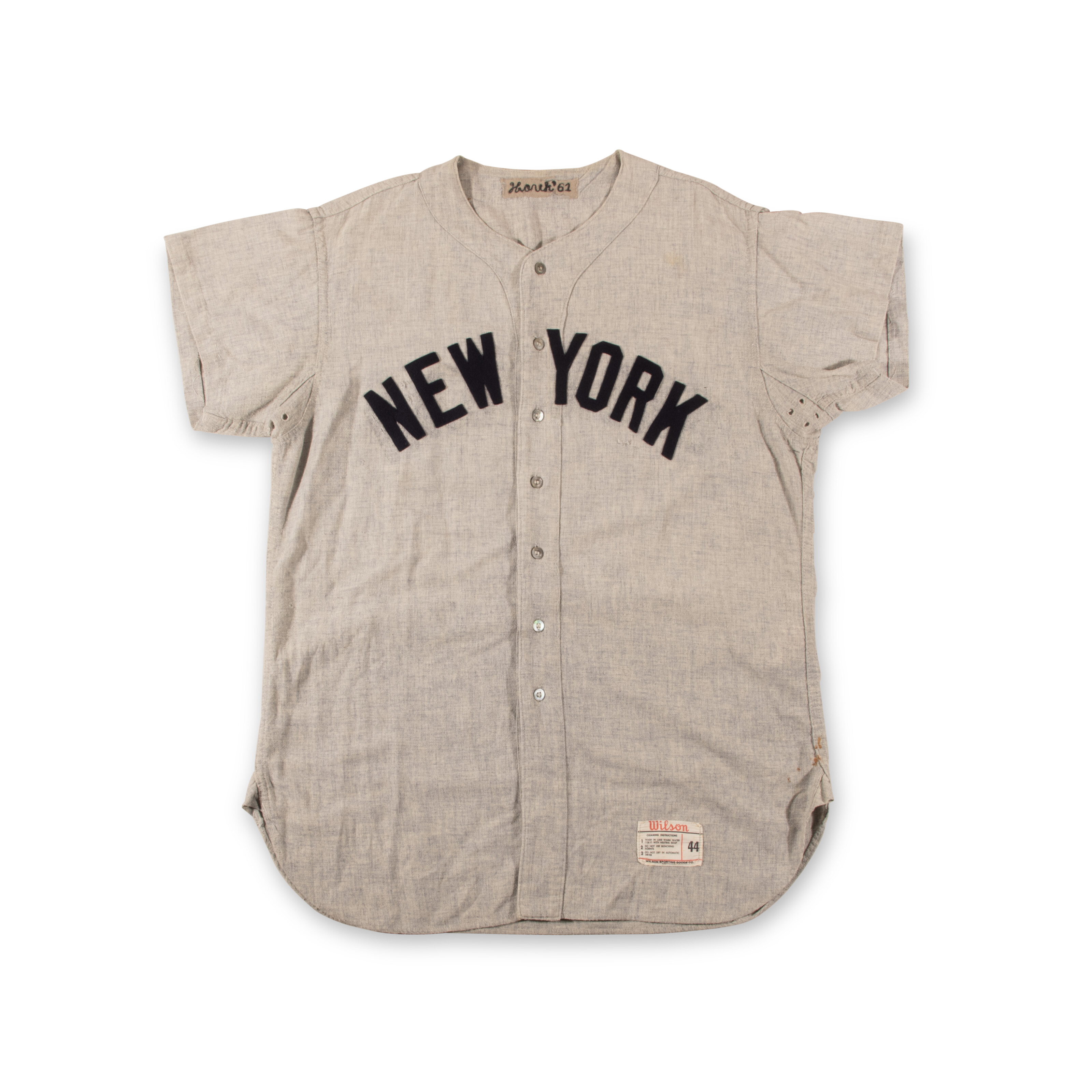 RALPH HOUK NEW YORK YANKEES PROFESSIONAL MODEL ROAD JERSEY, 1961 ...